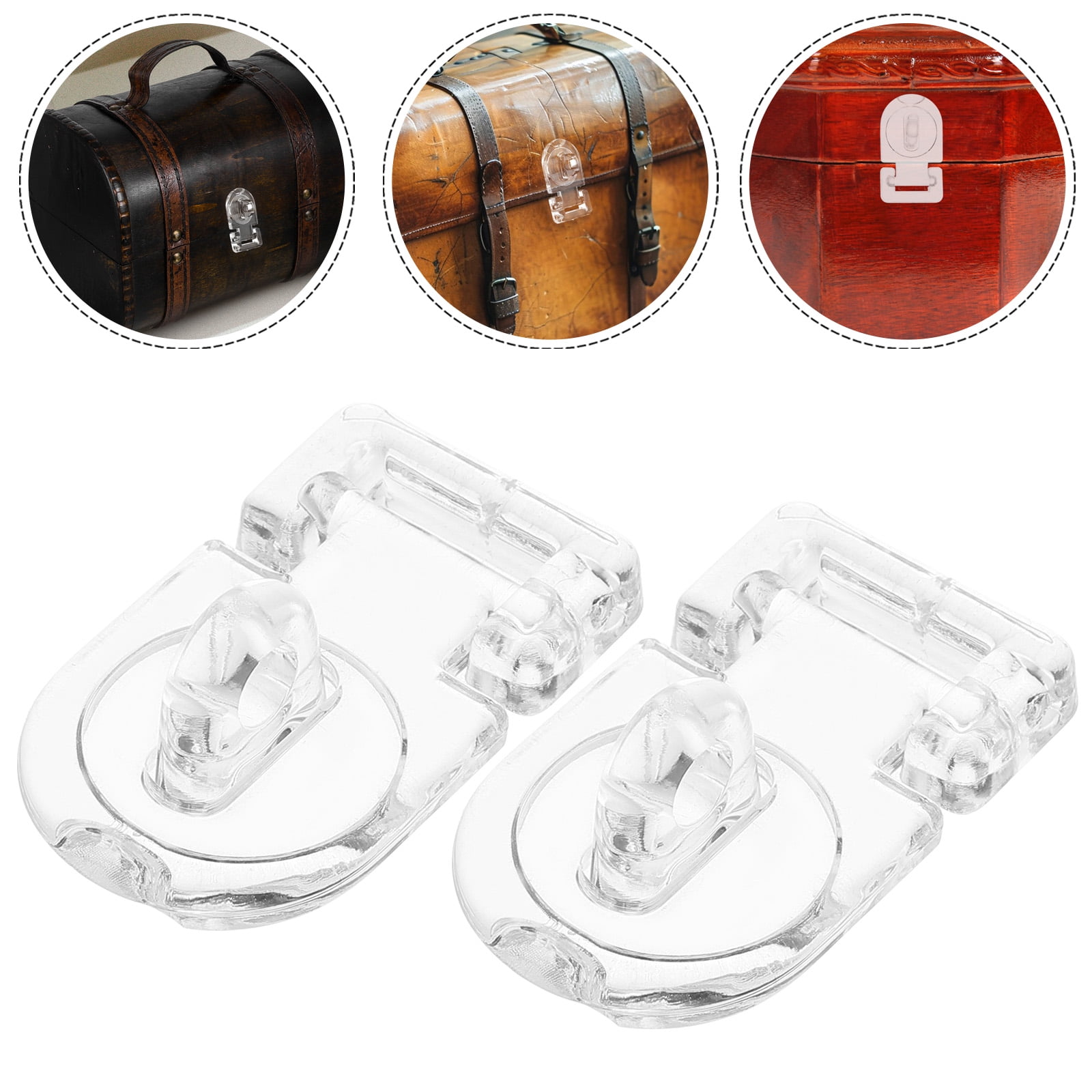 WHAMVOX 10 Sets Acrylic Hinge Hasps Clear Locks Buckle Mini Hinge Hasps ...