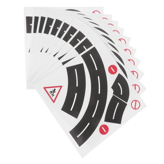 WHAMVOX 10 Sets Curve Road Stickers Diy Traffic Sign For Children ...
