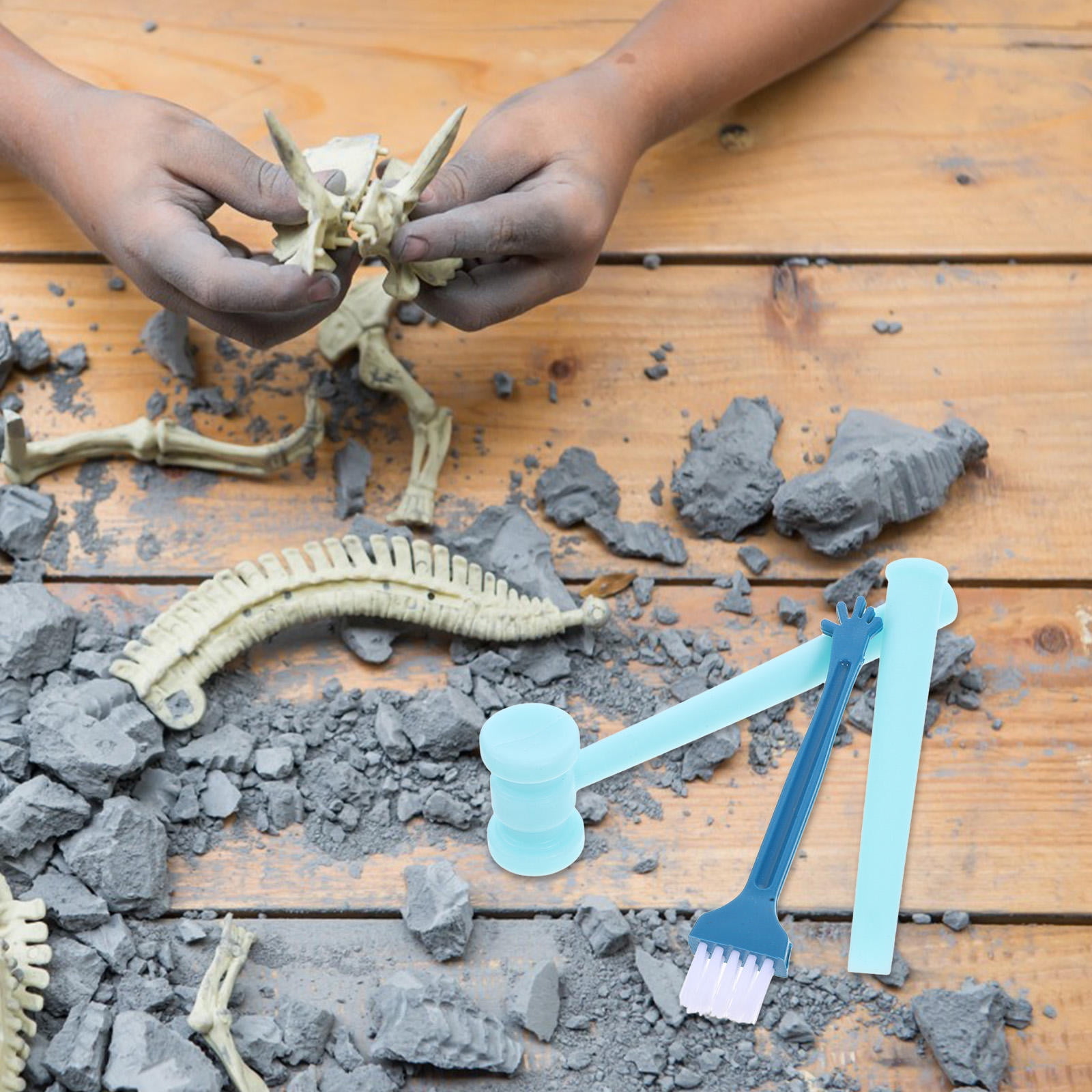 WHAMVOX Blue Kids Gardening Tool Set with Hammer Chisel Brush Made of ...