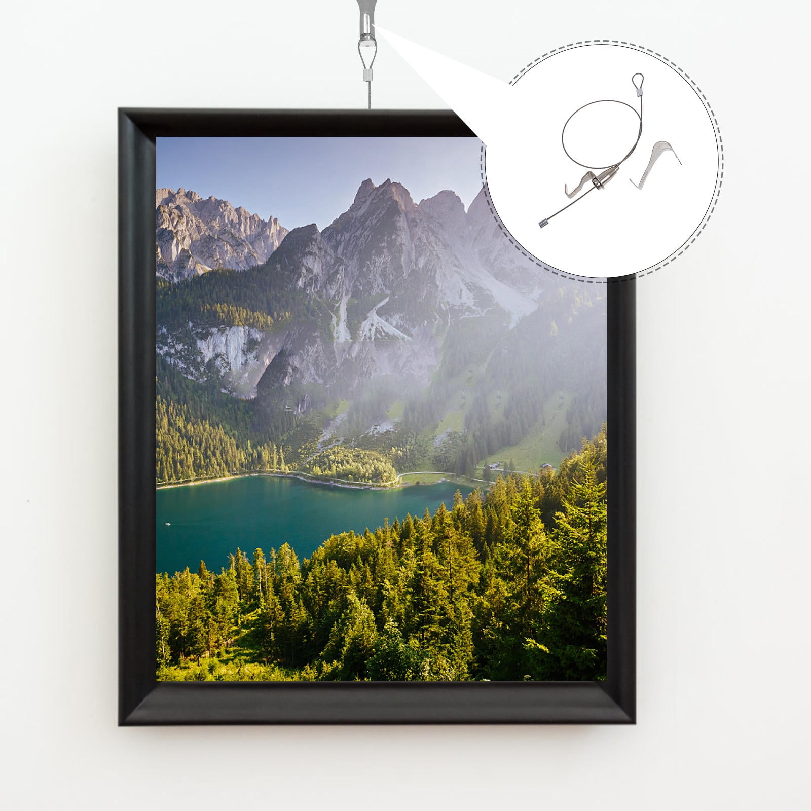 YSNOOWE Picture Hangers Picture Hanging Wires Rope Hooks Kit Silver 10 ...