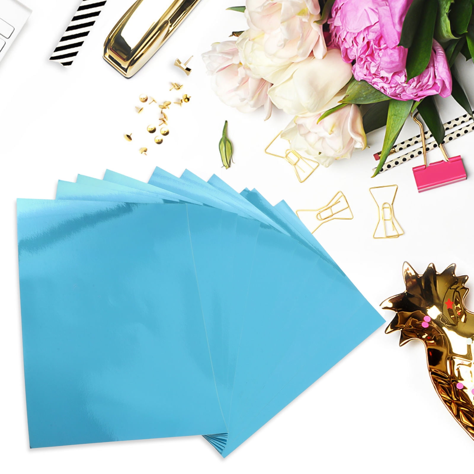 WHAMVOX 10 Sheets Foil Craft Paper Sheets A4 Sparkling Metallic ...