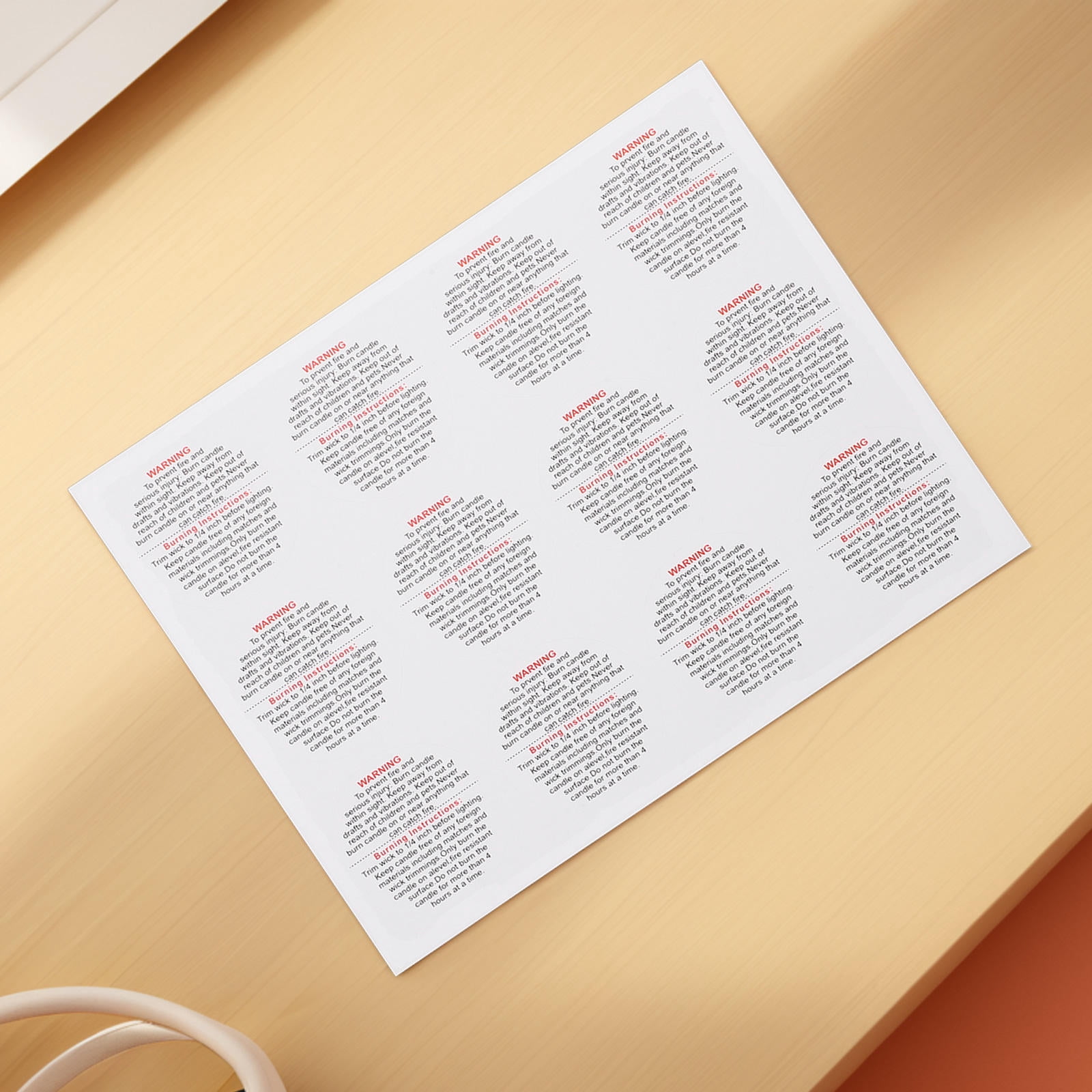 WHAMVOX 10 Sheets High Temperature Warning Sign Flat Bottom Stickers 16 ...