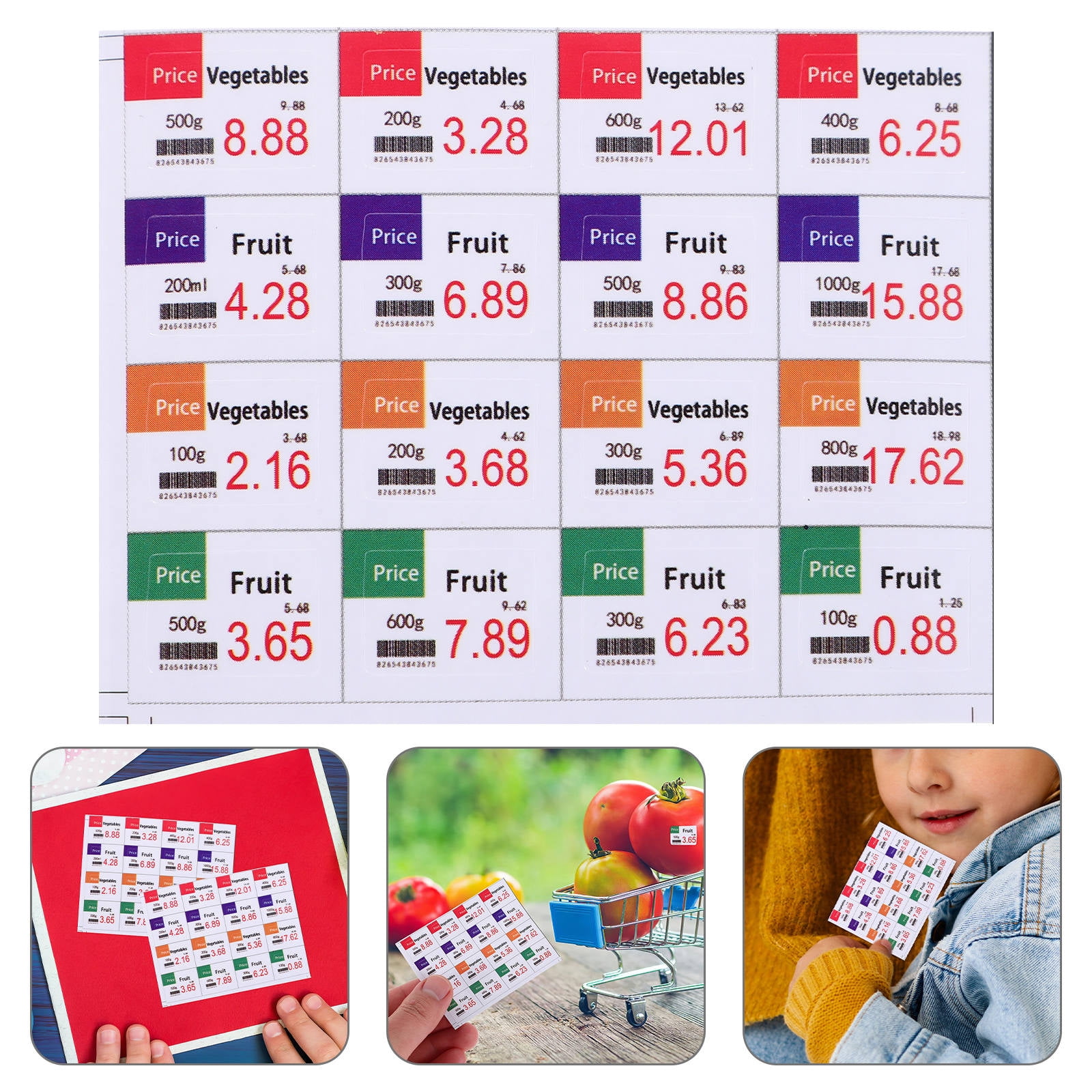 WHAMVOX 10 Sheets Mini Price Stickers For Dollhouse Retail Stores Tiny ...