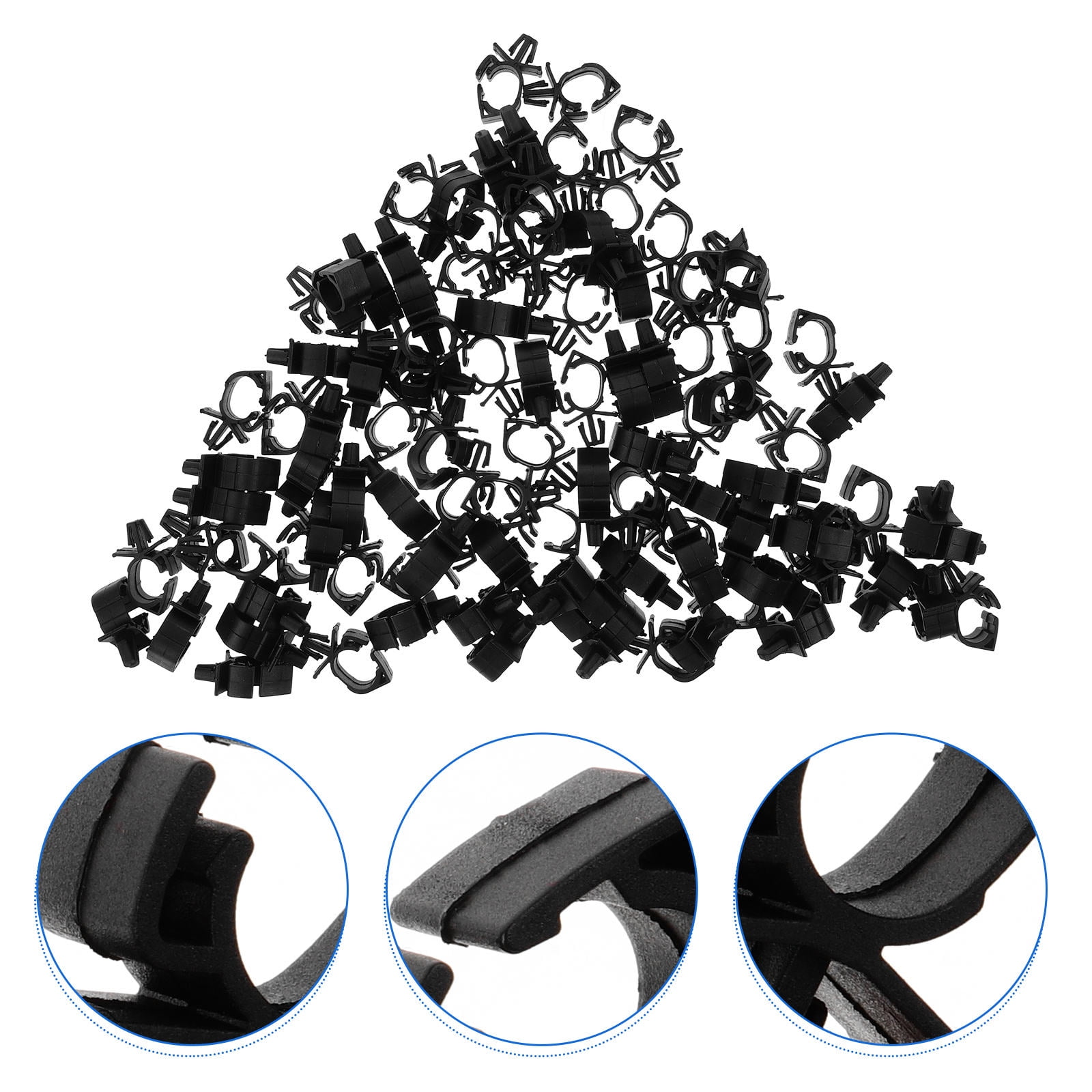 WHAMVOX 100 Pcs Automotive Trailer Frame Wire Clamps Cable Clip Black ...