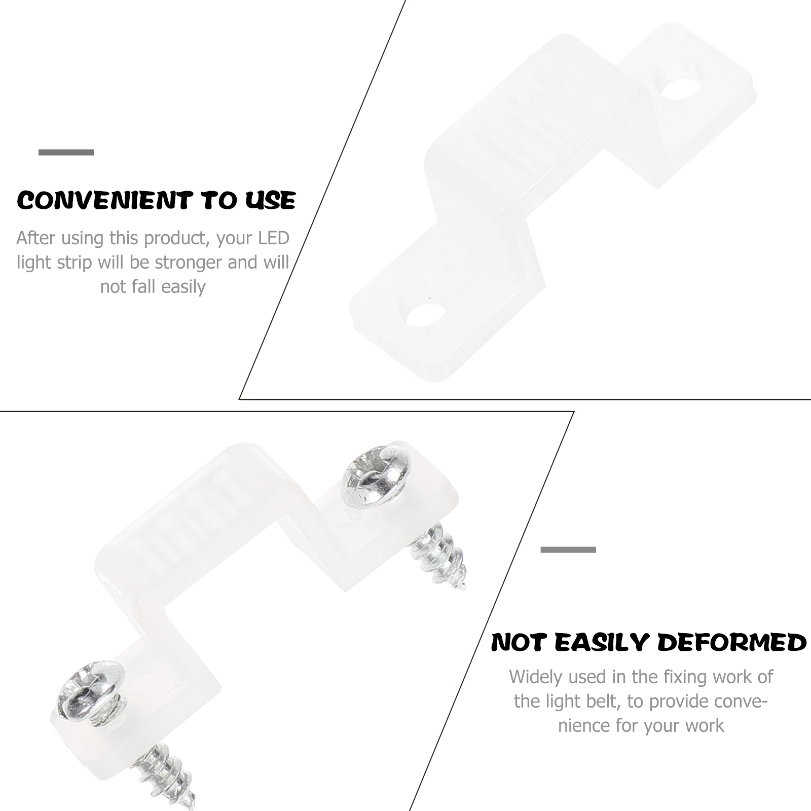 WHAMVOX 100 Pcs Clamps Premium Material LED Bracket Light Strip ...