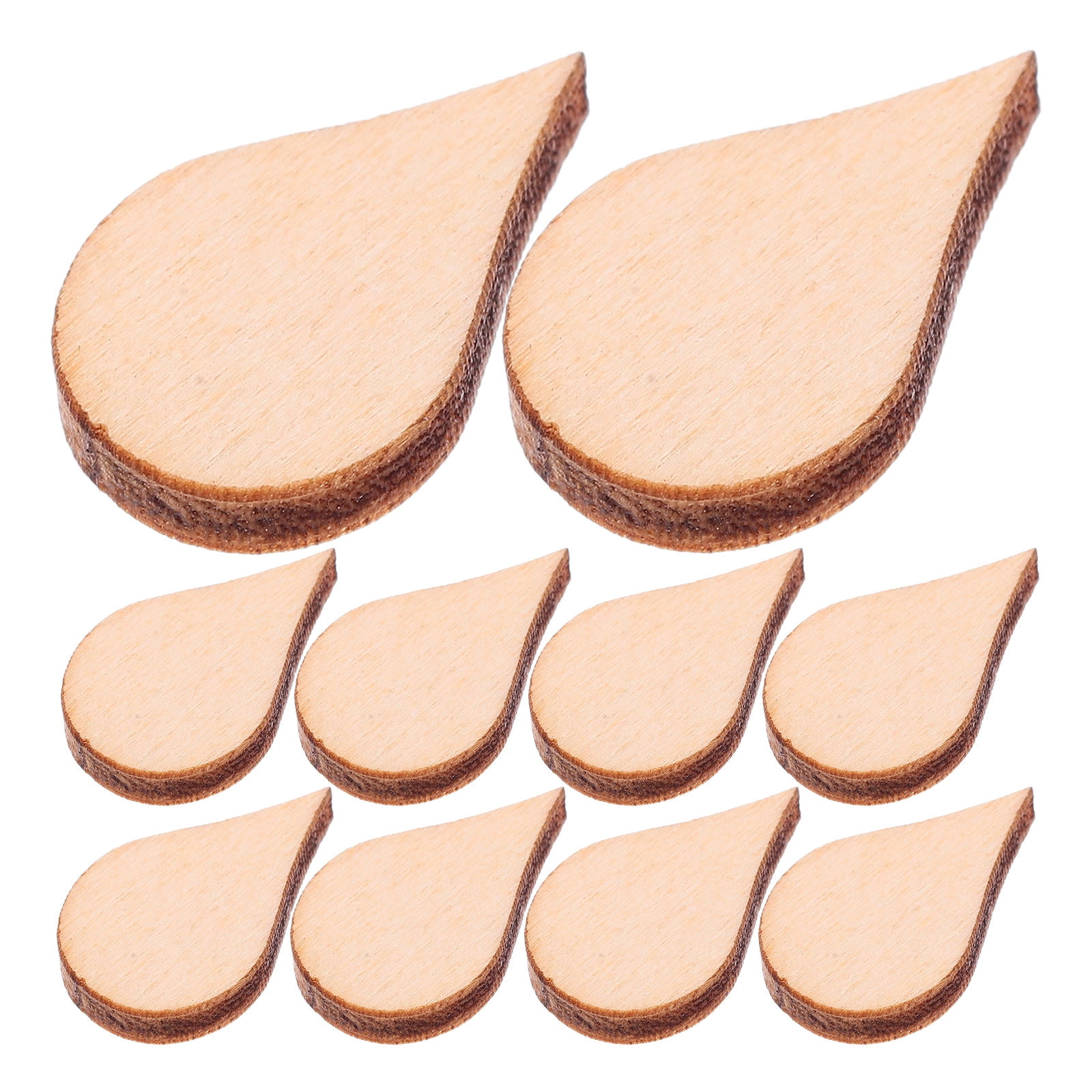 WHAMVOX 100 Pcs Craft Water Drop-shaped Wood Slices DIY Decorations ...