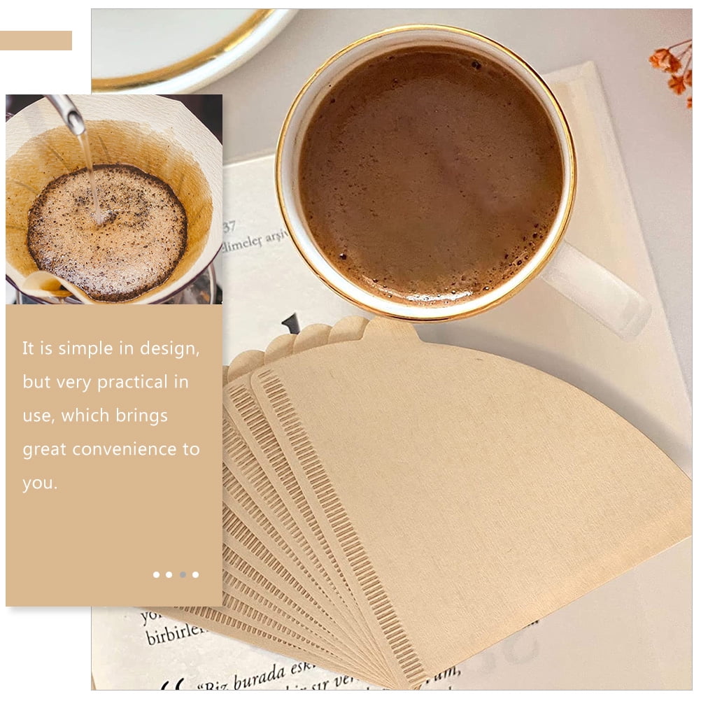 WHAMVOX 100 Pcs Filter Paper Espresso Filtering Cone Coffee Reusable ...