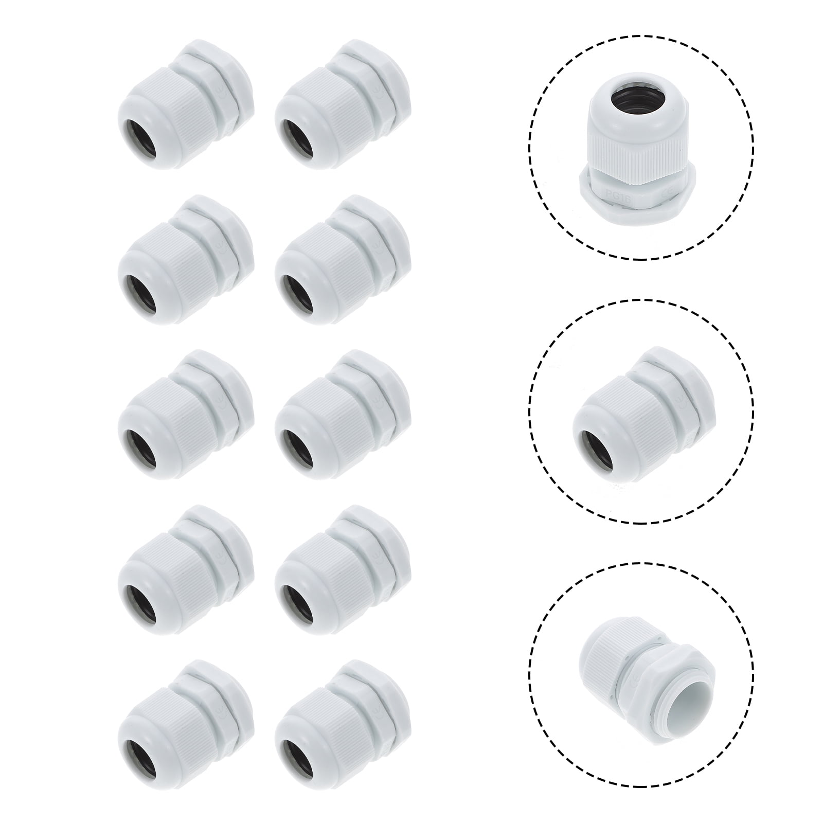 WHAMVOX 100 Pcs IP68 Adjustable Cable Gland Simple Fixing Method ...