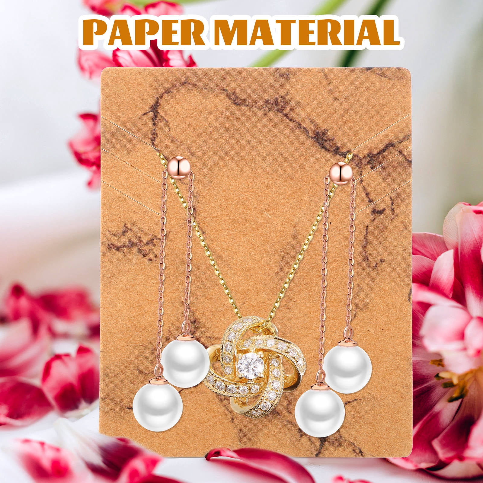 WHAMVOX 100 Pcs Jewelry Display Cards Necklace Cardboard Fancy ...