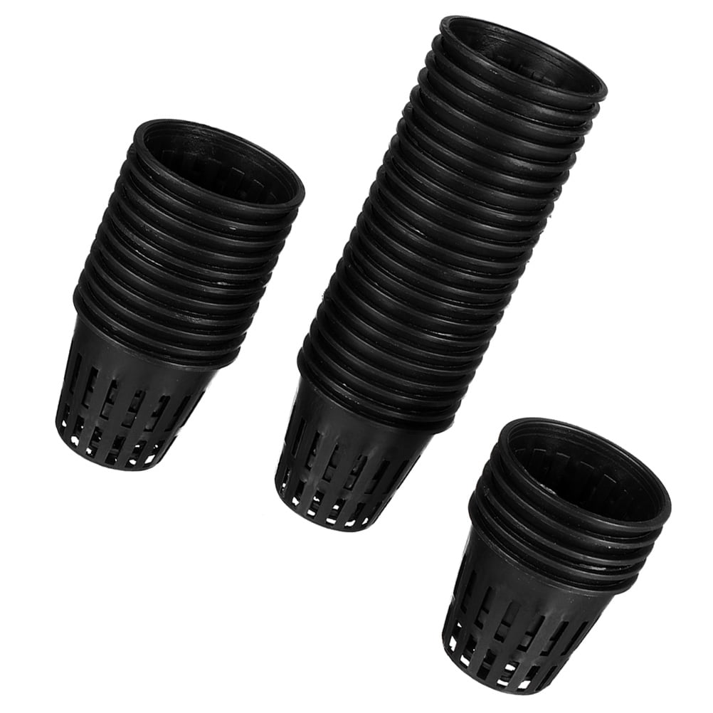 WHAMVOX 100 Pcs Plastic Planting Basket Planters Mesh Drainage Black ...