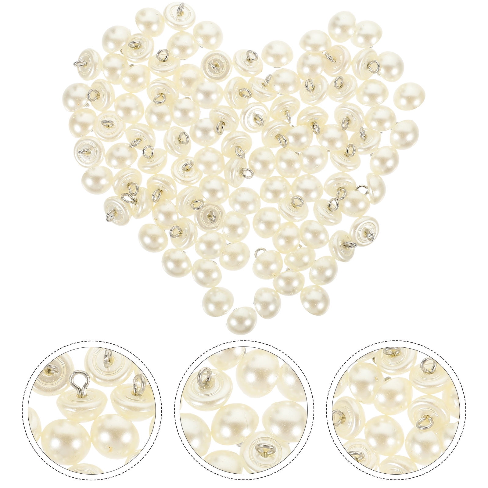 WHAMVOX 100 Pcs Retro Sewing Buttons Large No Pearl Craft Miss Beige ...