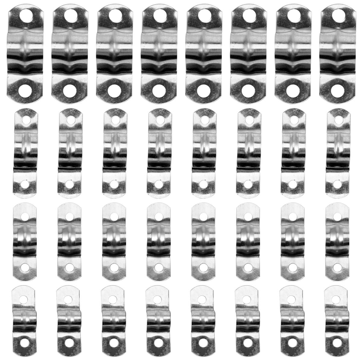 WHAMVOX 100 Pcs Stainless Steel Pipe Clamp Round Clamps Clip Silver ...