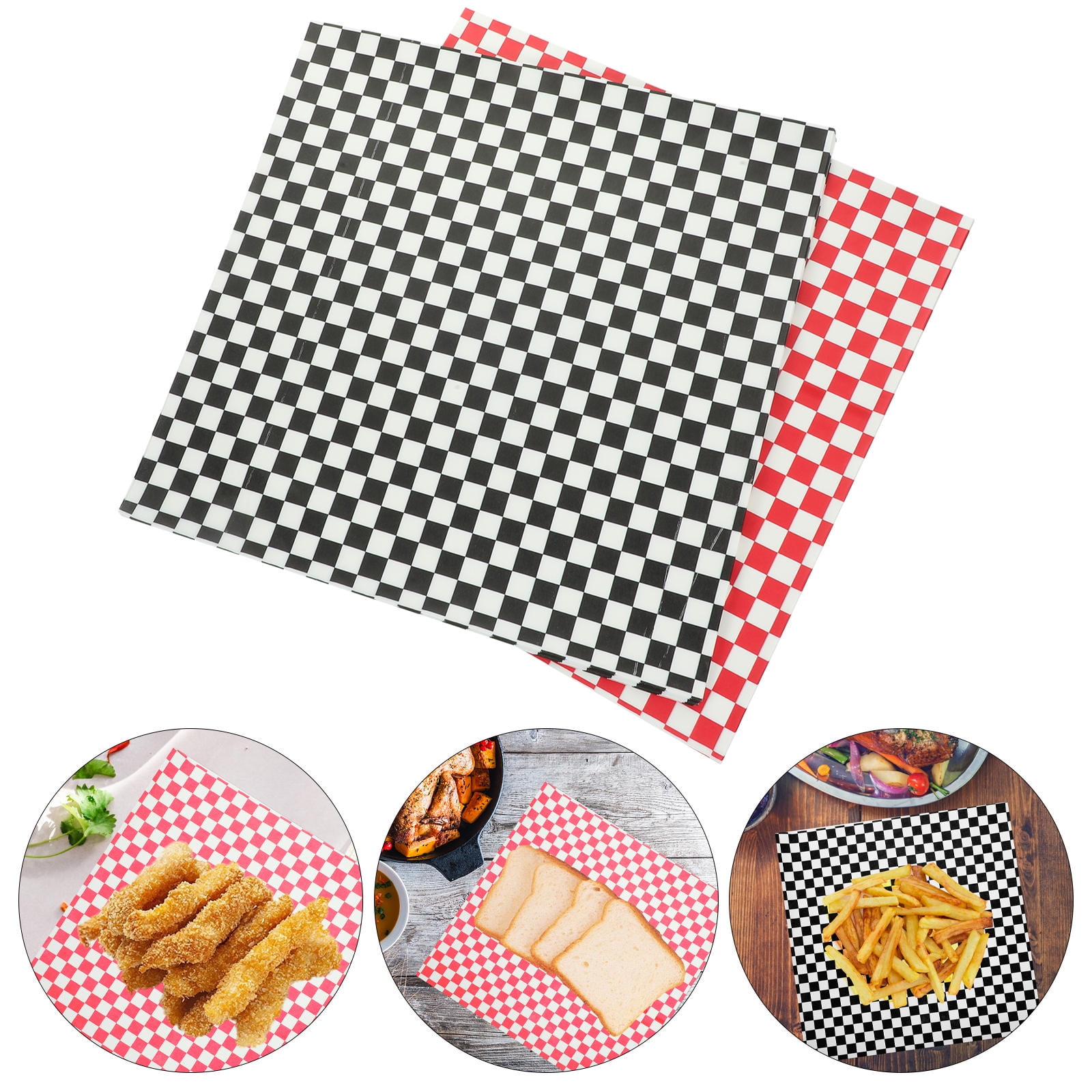 WHAMVOX 100 Sheets Food Basket Paper Liners Parchment Chicken Wrapping ...
