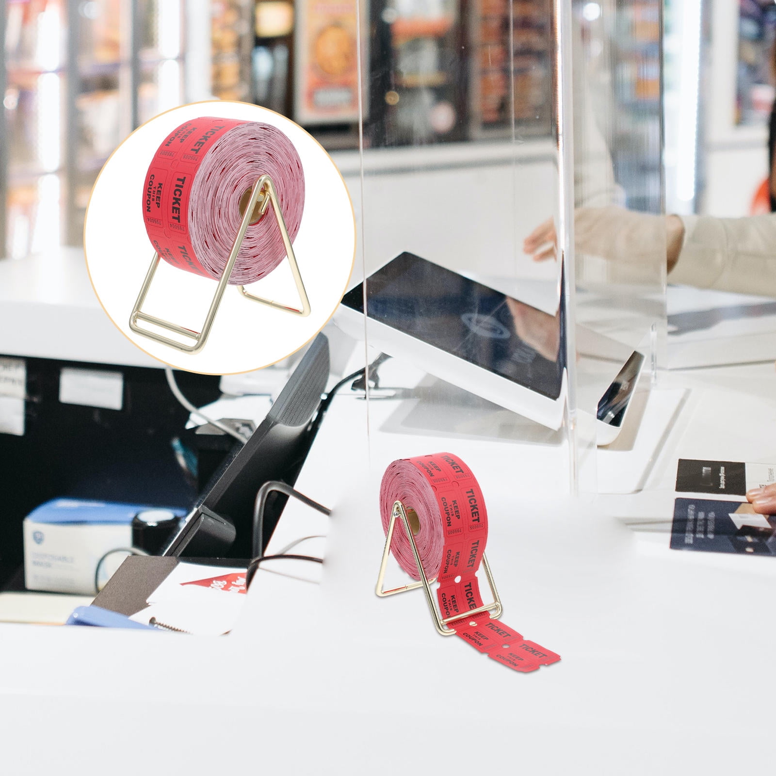 WHAMVOX 1000pcs Raffle Tickets Double Roll Ticket with Stand Classroom ...