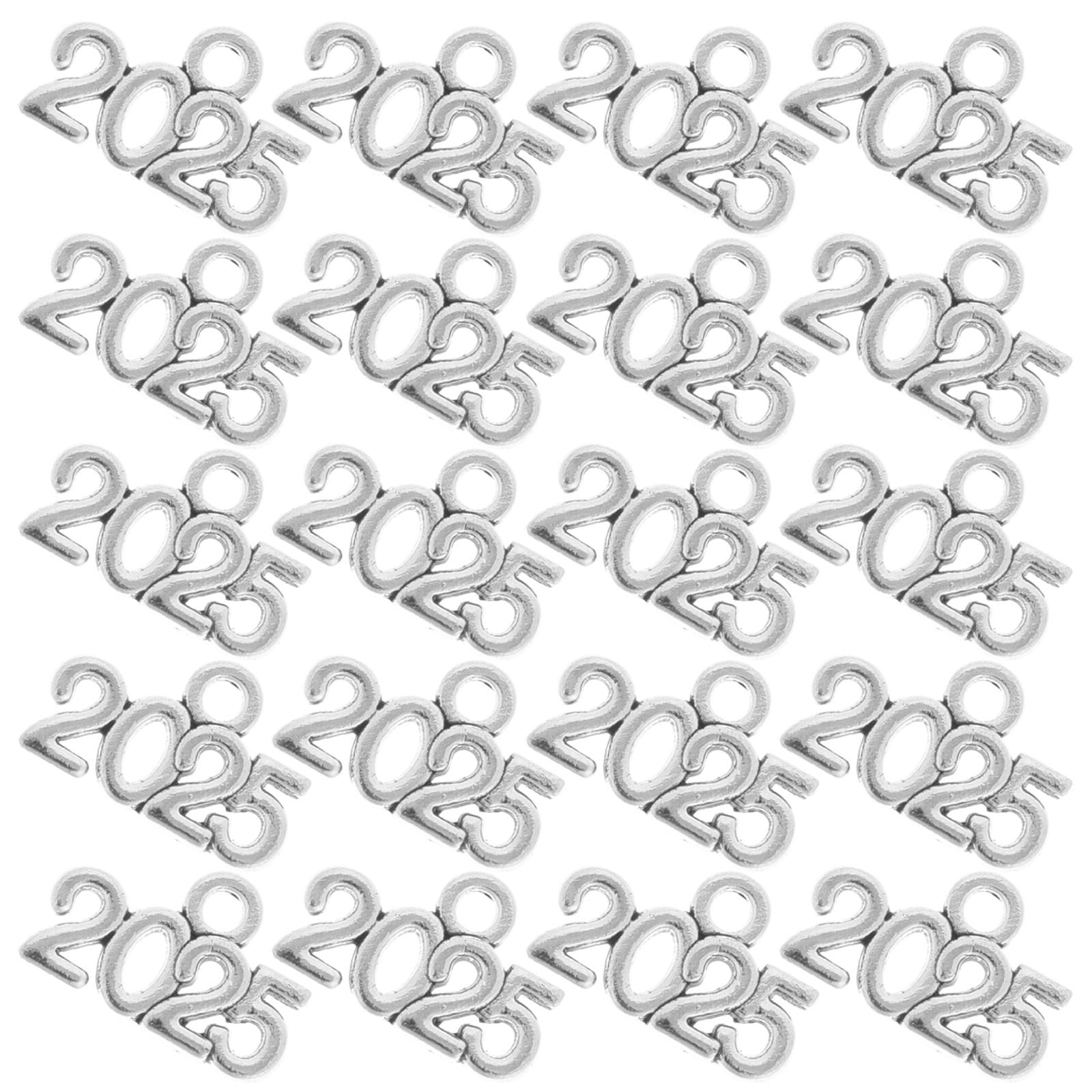 WHAMVOX 100PCS 2025 Charms 2025 graduation tassel Charms Alloy Year ...