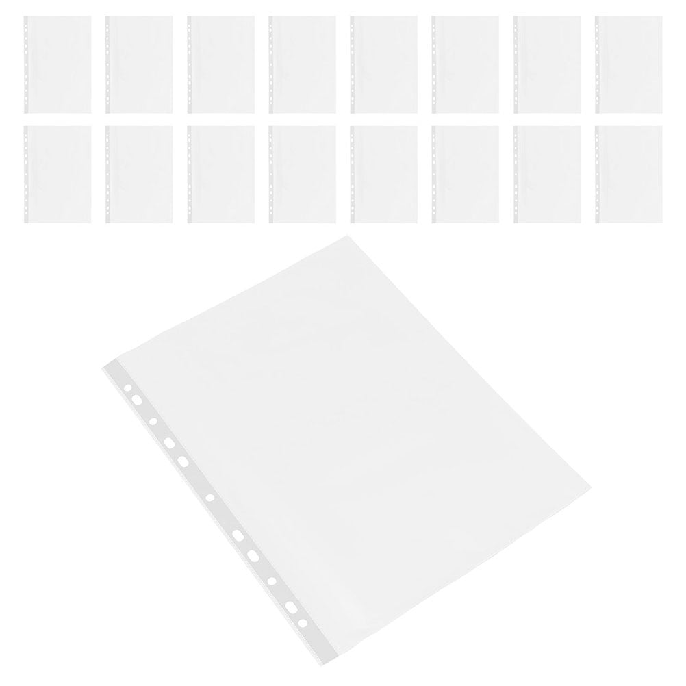 WHAMVOX 100PCS Clear Sheet Protectors A4 for Binders 11 Hole Plastic ...