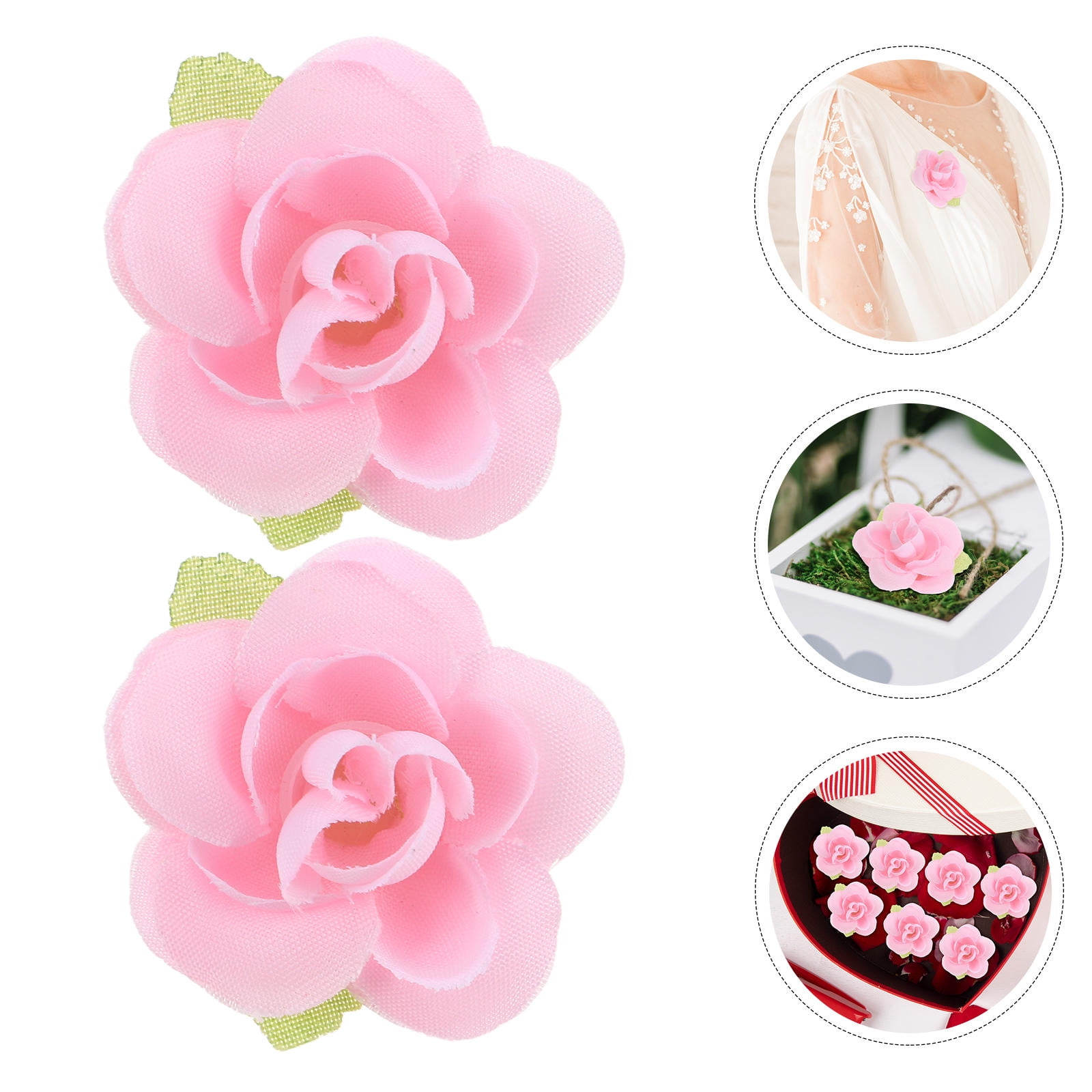 WHAMVOX 100PCS Mini Artificial Rose Flowers for Wedding Decoration Baby ...