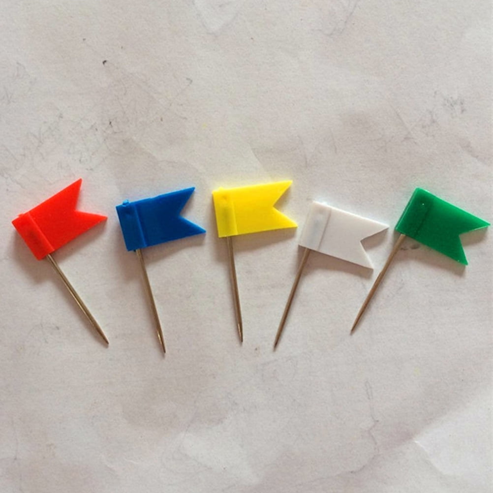 WHAMVOX 100Pcs Assorted Colors Map Flag Push Tacks for Office - Walmart.com