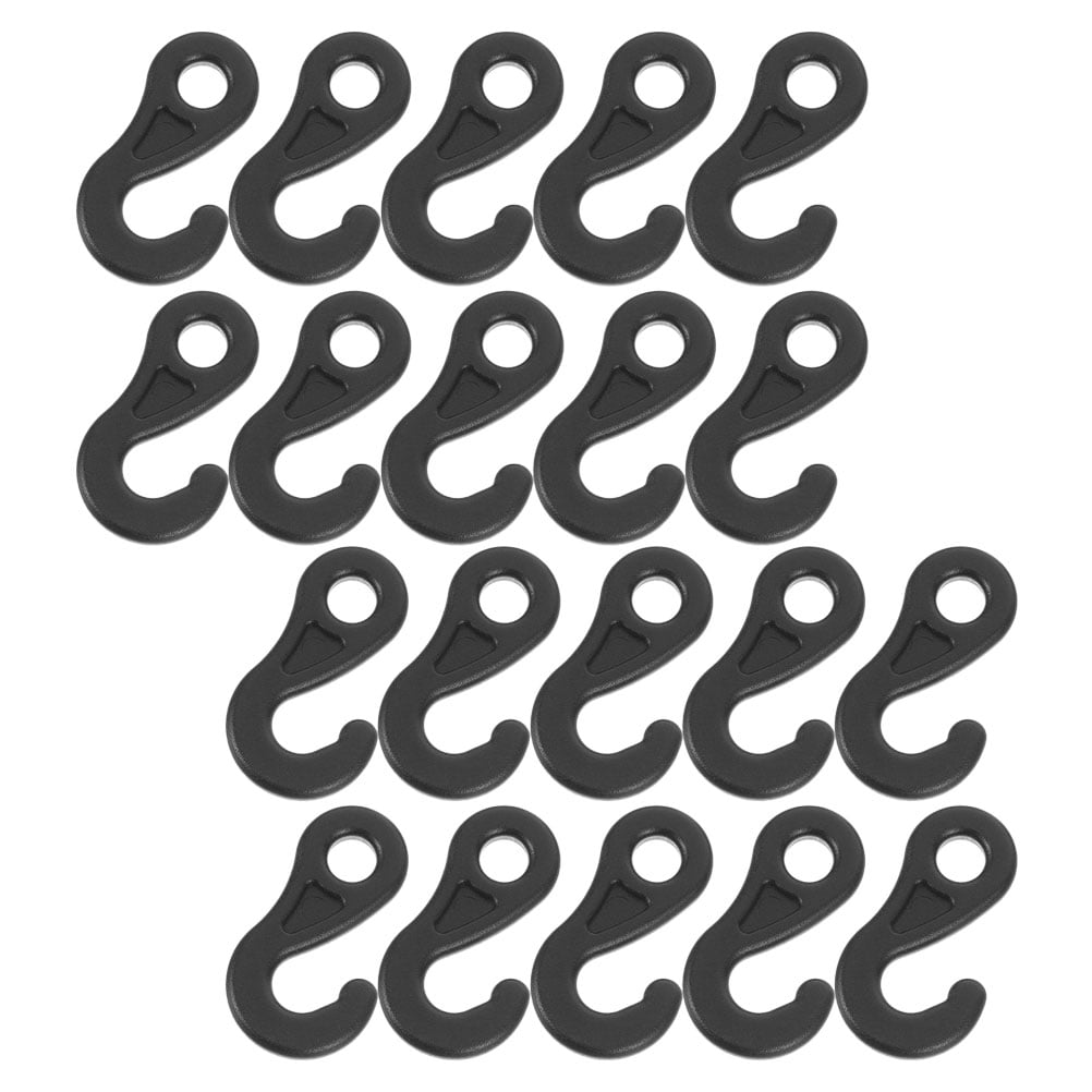 WHAMVOX 100Pcs Black POM Question Mark Shape Tent Hooks For Tent Peg ...