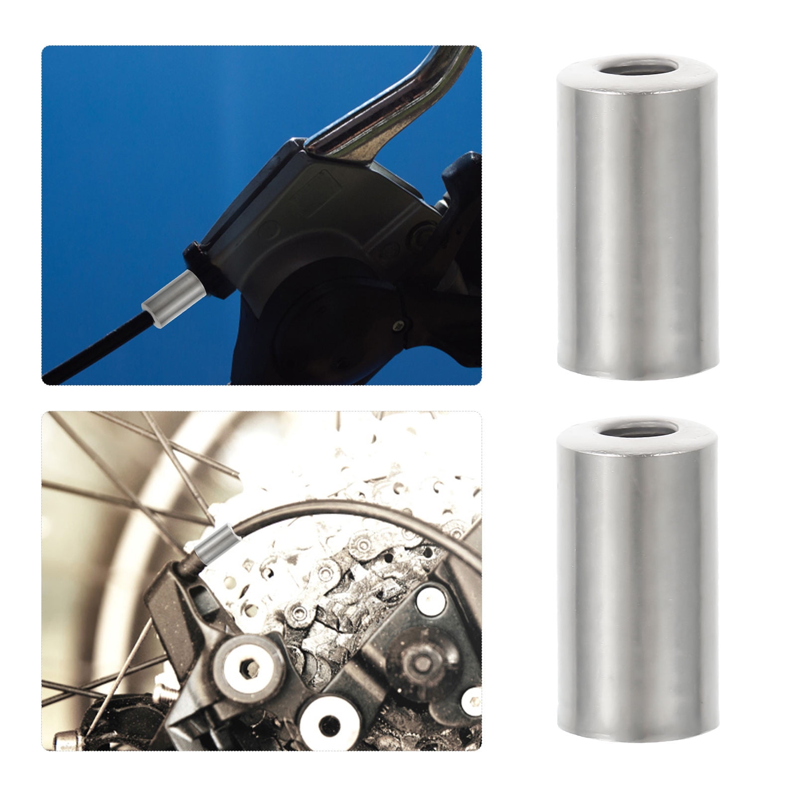 FESTFENDS Bike Brake Line Tube Protector Silver 100Pcs 0.4X0.2X0.2In ...