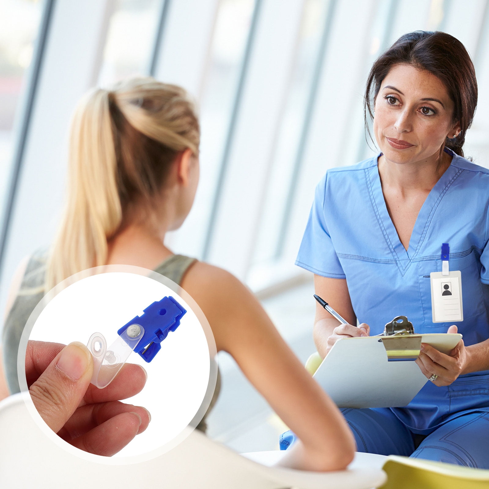 WHAMVOX 100Pcs Plastic Badge Clips Name Badge Clips ID Card Clips Small ...