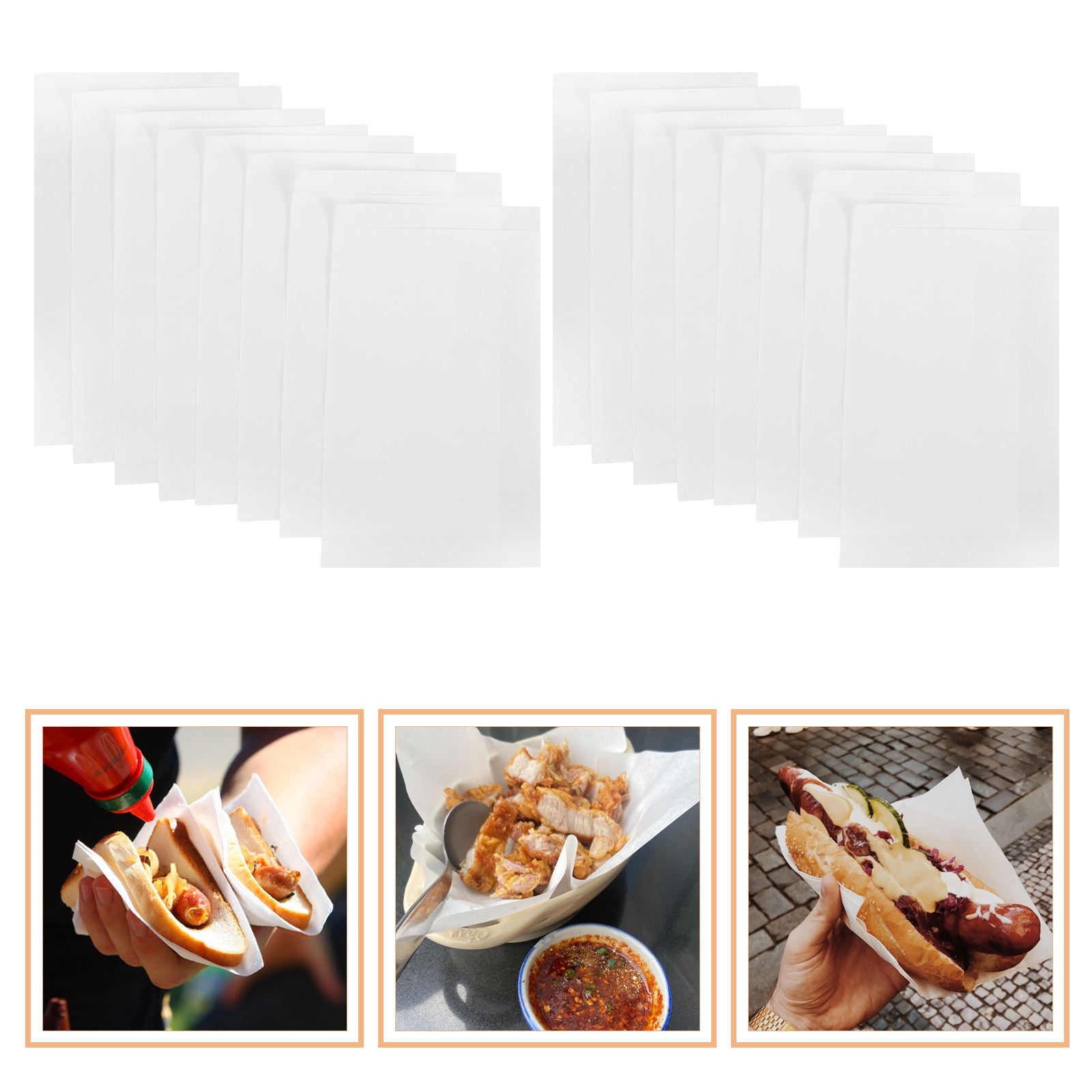 WHAMVOX 100Pcs Square Paper Bags for Sweets for Baking Snack Bar ...