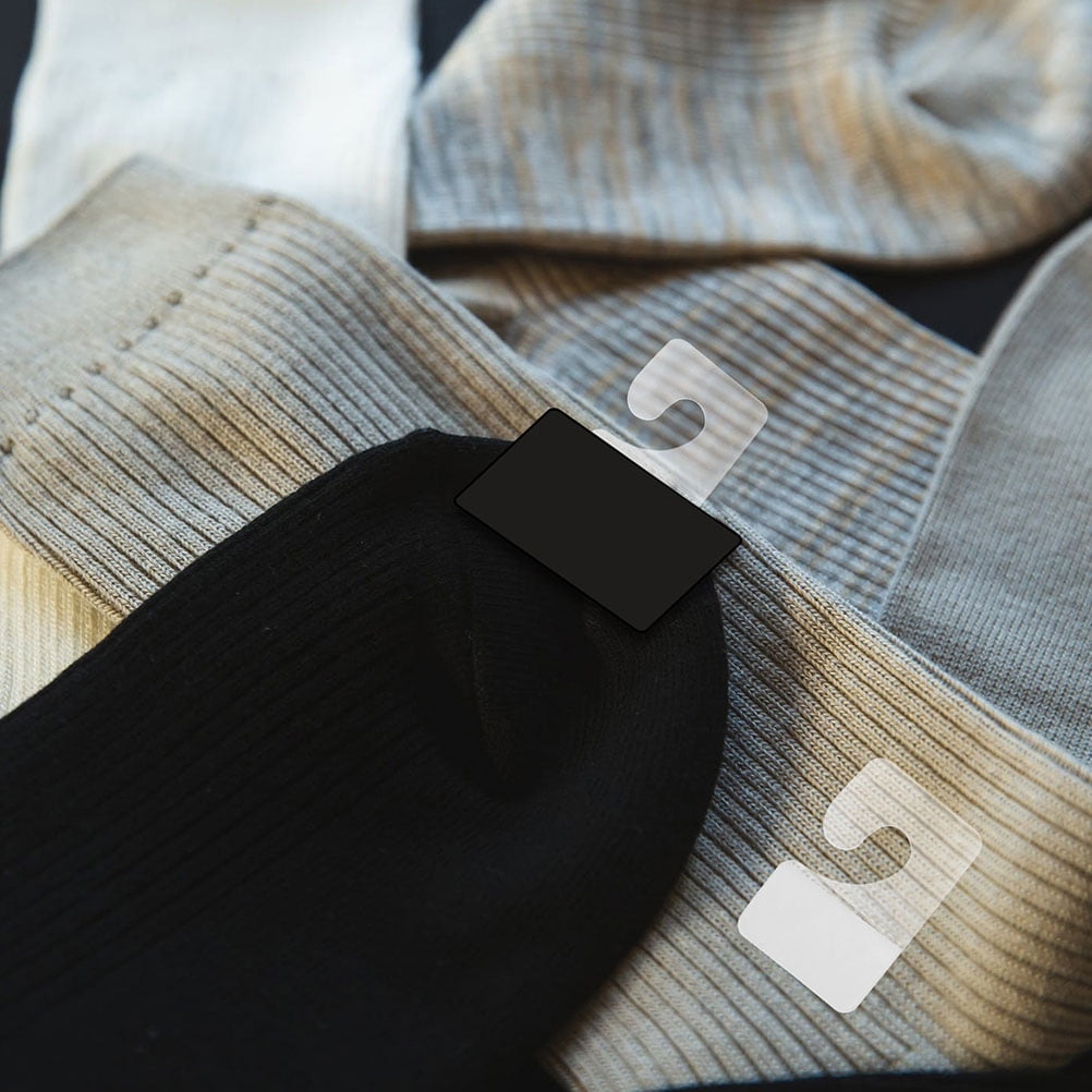 WHAMVOX 100Pcs Transparent PVC Sticky Hang Tabs for Merchandise with ...