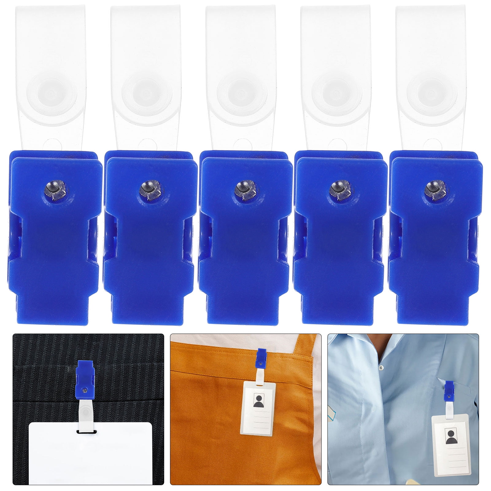 WHAMVOX 100Pcs Work Badge Clips Name Tag Clips Plastic Name Badge Clips ...