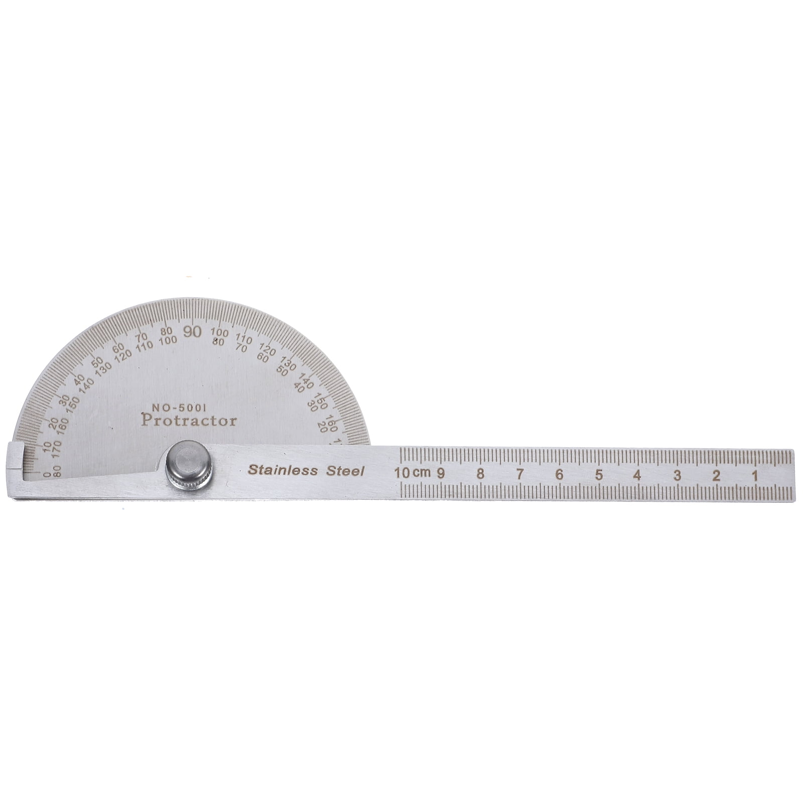 WHAMVOX 100mm Multifuctional Stainless Steel 180 Degree Protractor Round Head Angle Finder Ruler ...