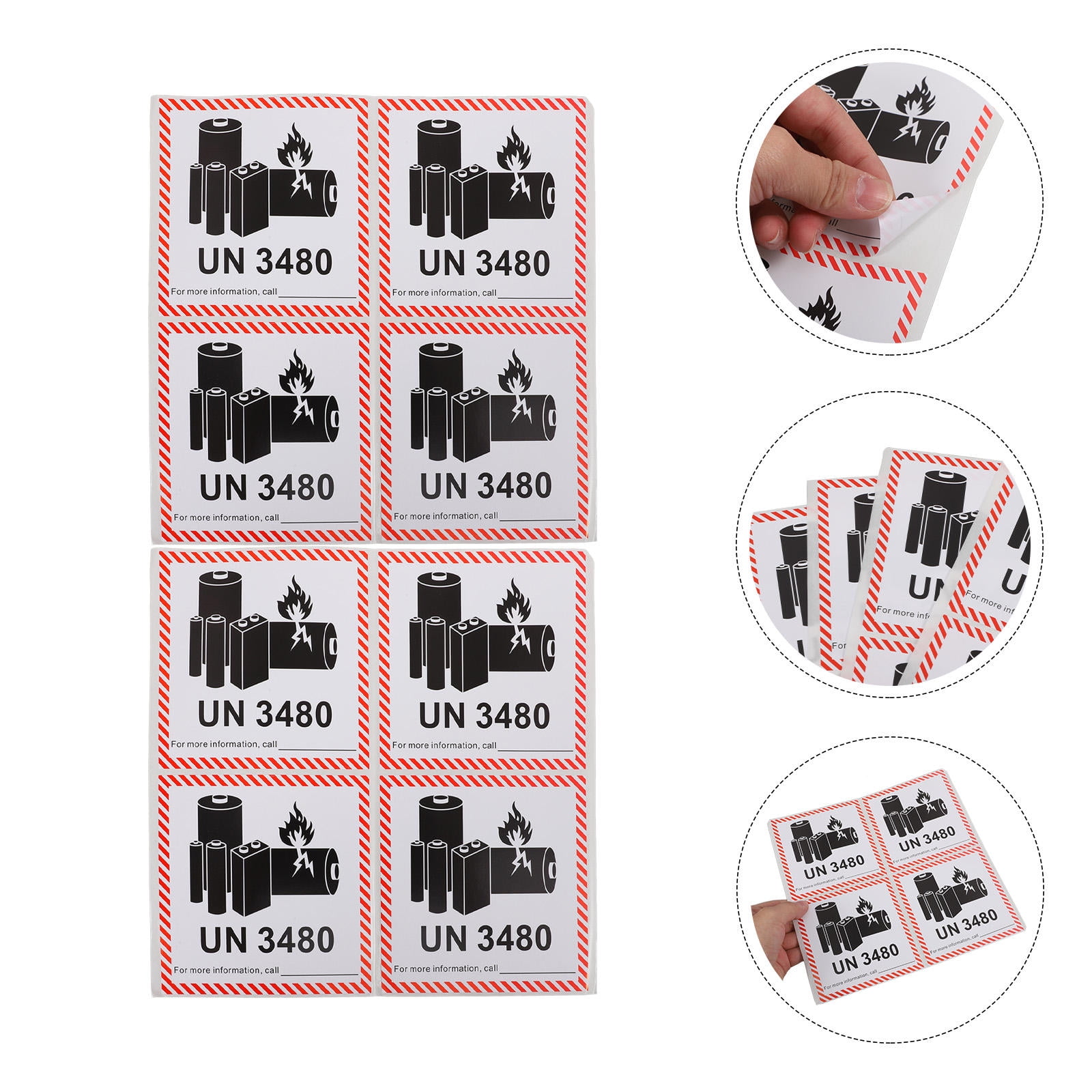 WHAMVOX 100pcs Lithium Battery Warning Labels Adhesive Stickers for ...
