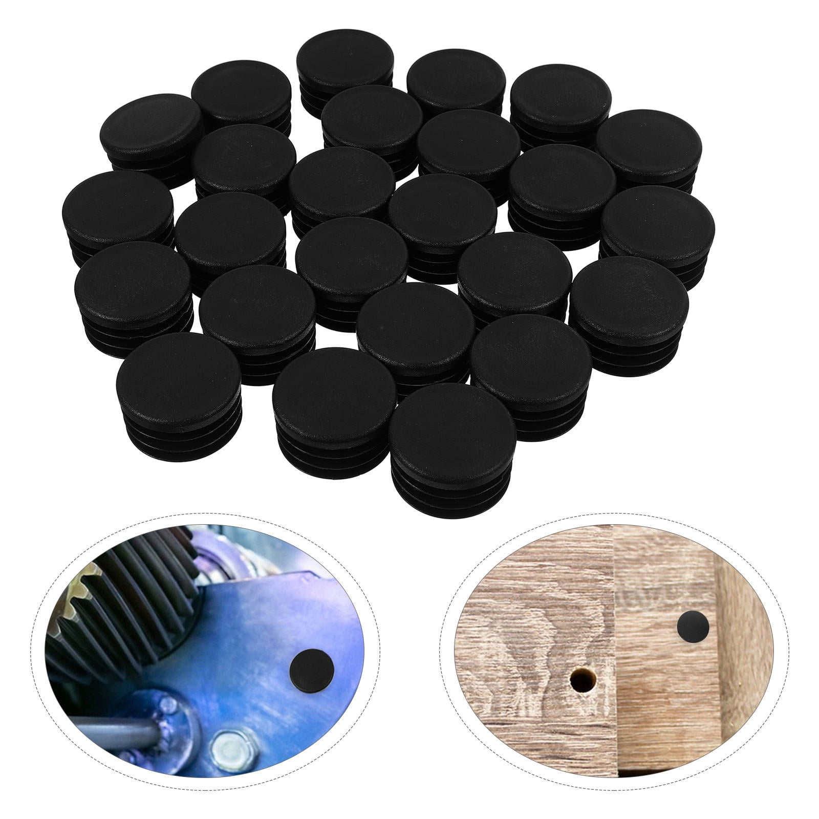 WHAMVOX 100pcs Tubing End Caps Threaded Round Table Leg Plugs Tubing ...