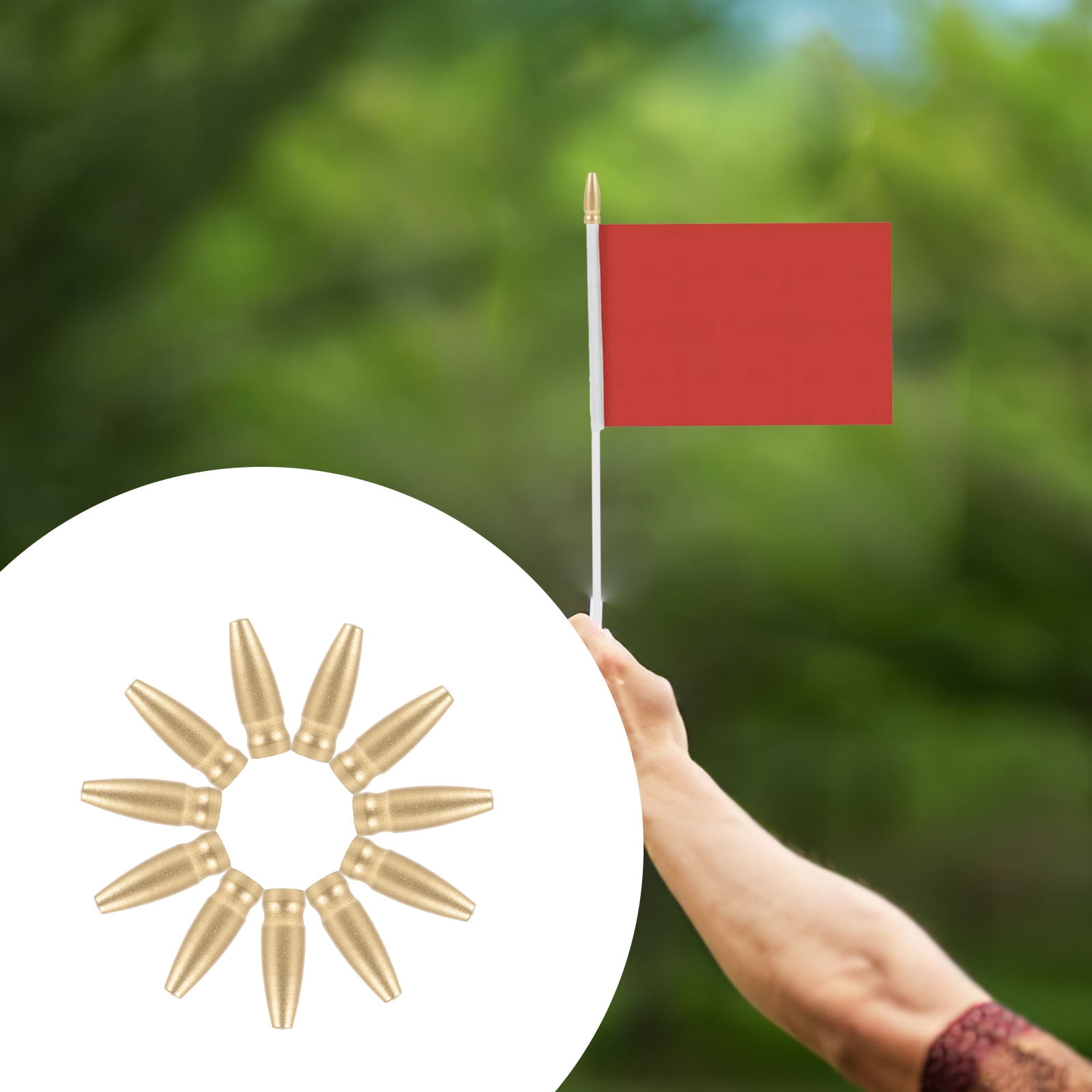 WHAMVOX 100pcs Wood Flag Toppers Flag Pole Heads Replacements Wood ...