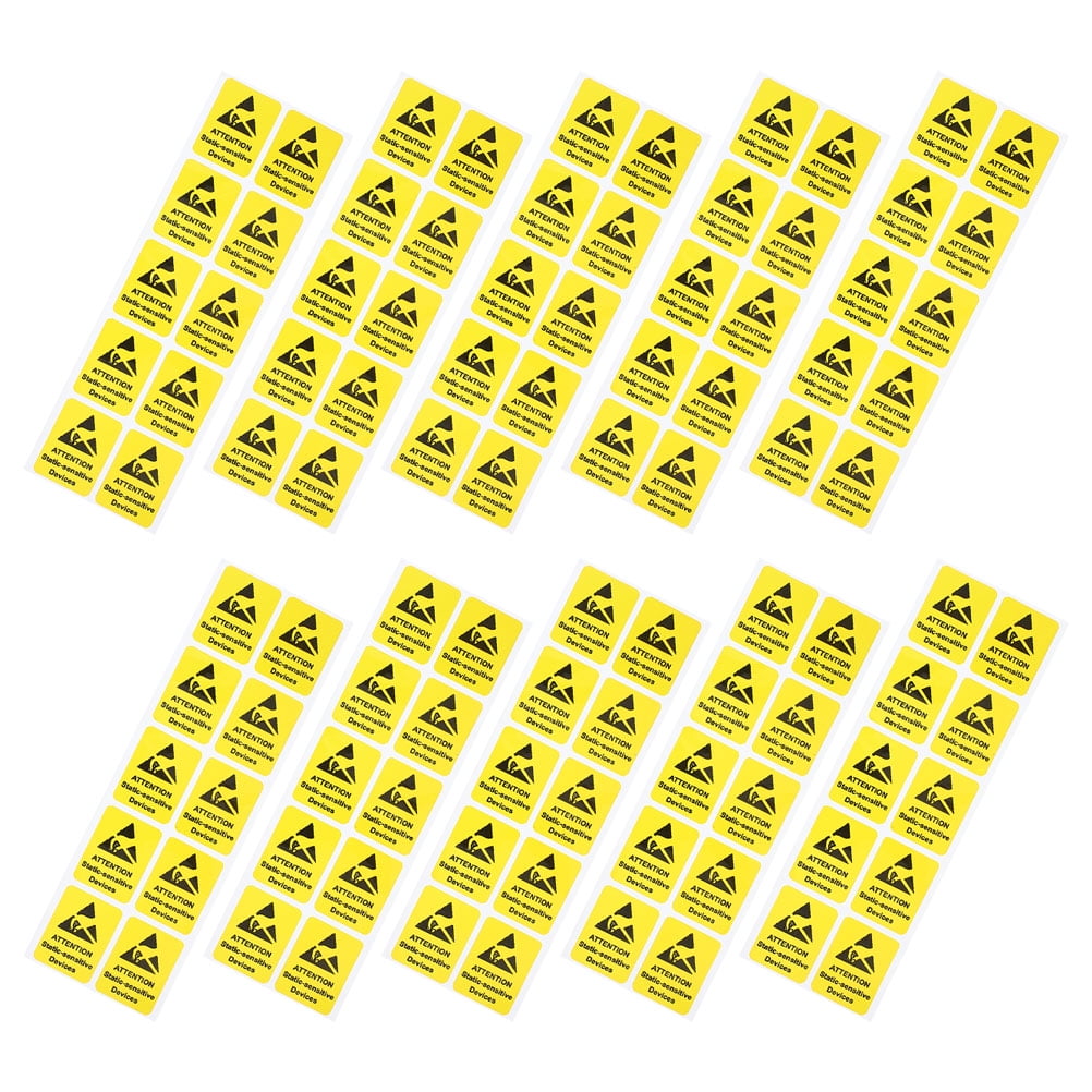 WHAMVOX 100pcs warning stickers Safety Electrostatic Warning Decals ...