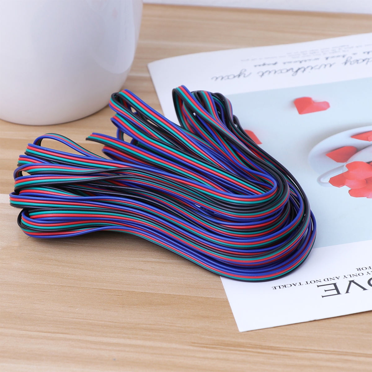 WHAMVOX 10M Durable LED Weld-free Connection Line for RGB Strip Lamp ...