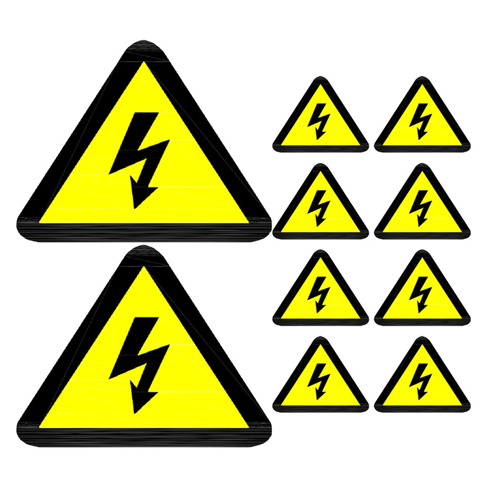 WHAMVOX 10PCS Electric Shock Risk Warning Sticker High Voltage Sign ...