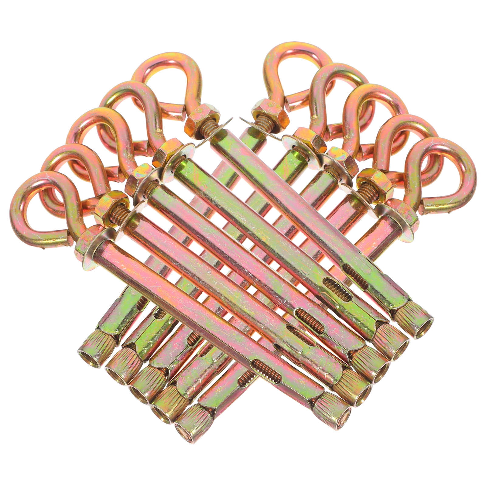WHAMVOX 10PCS Heavy Duty Galvanized Expansion Eye Bolts Swing Hooks ...