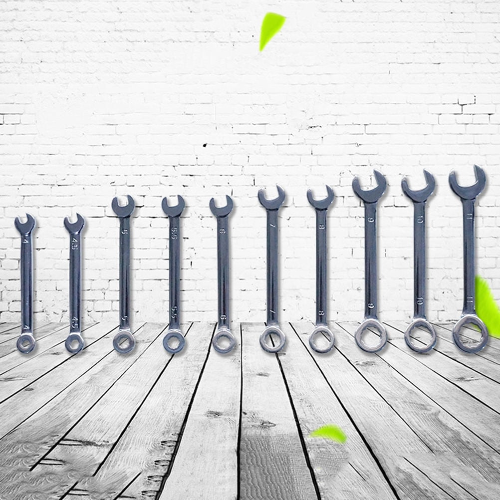 WHAMVOX 10PCS Metric/Imperial Mini Mirror Throw Open End wrenches Plum ...