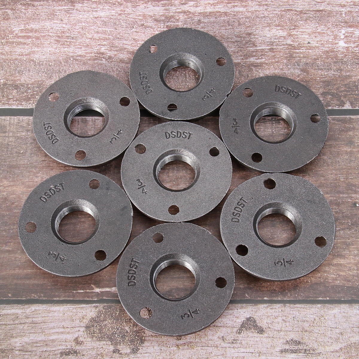 WHAMVOX 10Pcs 25mm Malleable Threaded Floor Flange Iron Fittings Wall ...