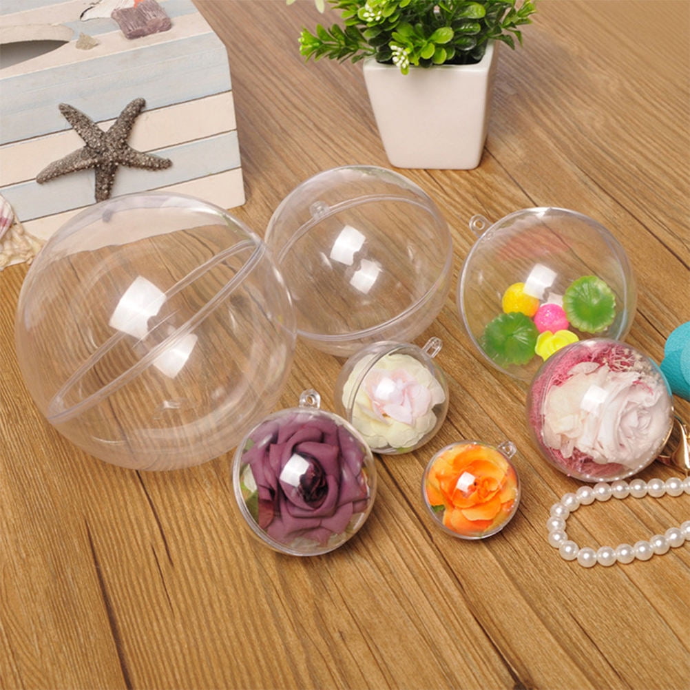 WHAMVOX 10Pcs Clear Plastic Balls Plastic Pendant Transparent Fillable for General Users and ...
