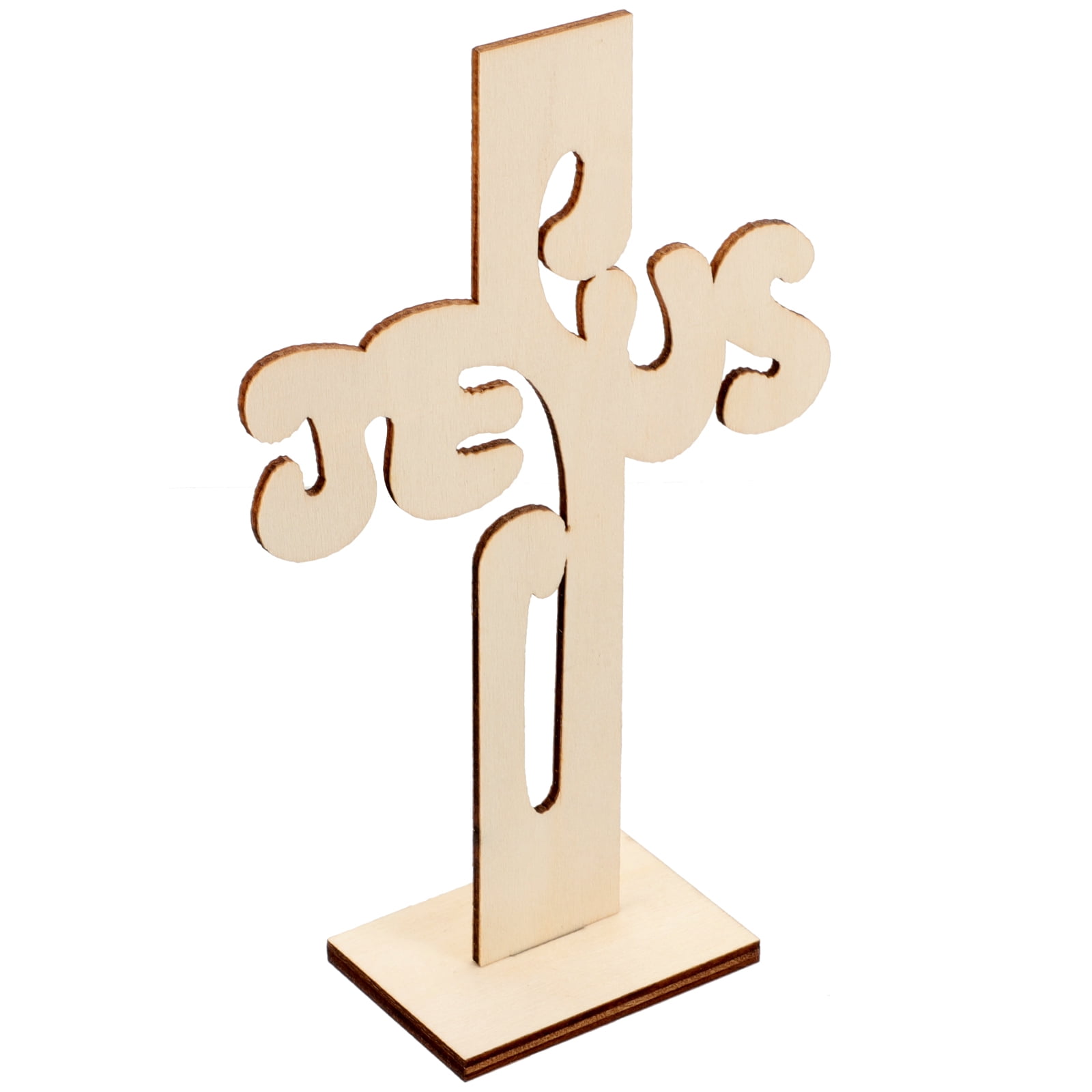 WHAMVOX 10Pcs Cross for Wall Wooden Cross Ornament Beige Religious Home ...