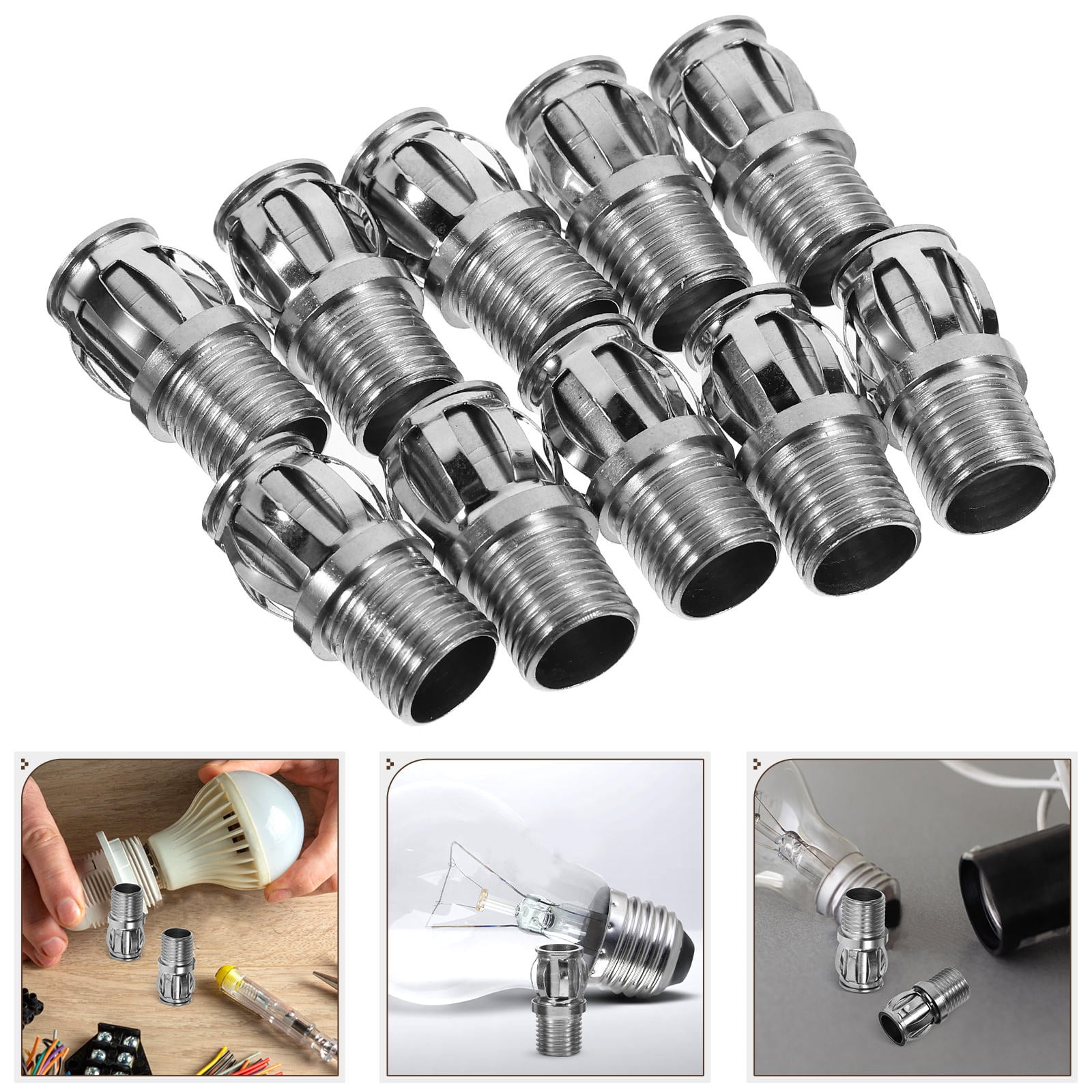 WHAMVOX 10Pcs Light Fastener Clip Metal Lamp Socket Bulb Socket Fixer ...