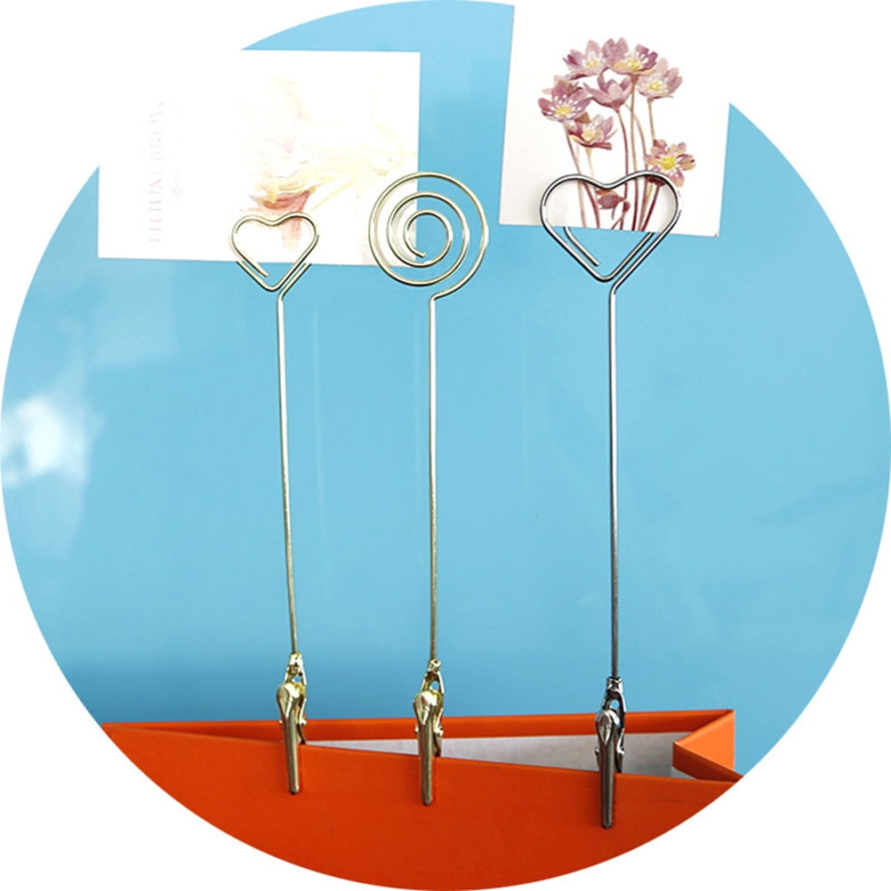 WHAMVOX 10Pcs Memo Clip Heart Shape Wire Design for Office Tasks and ...