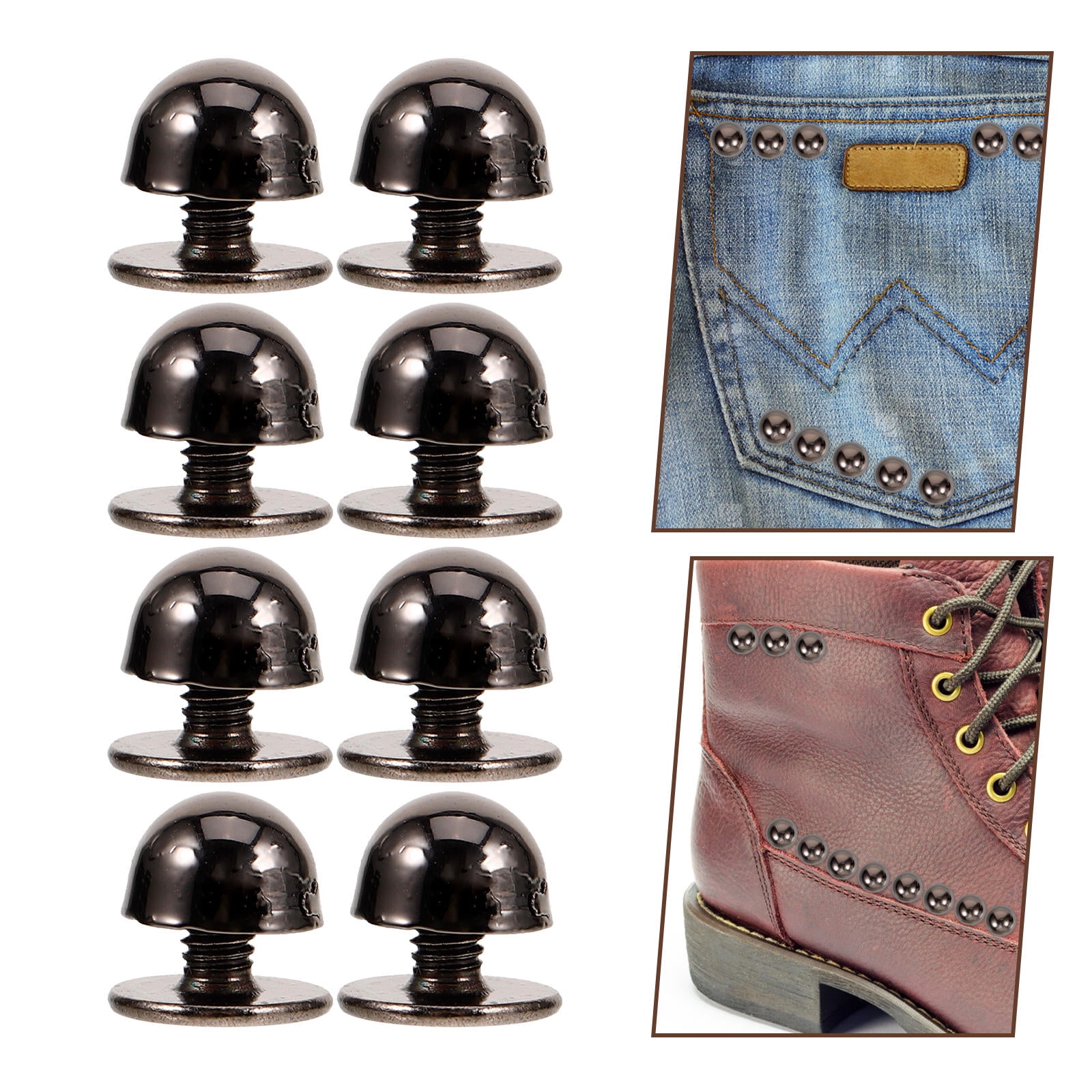 WHAMVOX 10Pcs Metal Diy Rivets Round Mushroom Head Zinc Alloy Punk ...