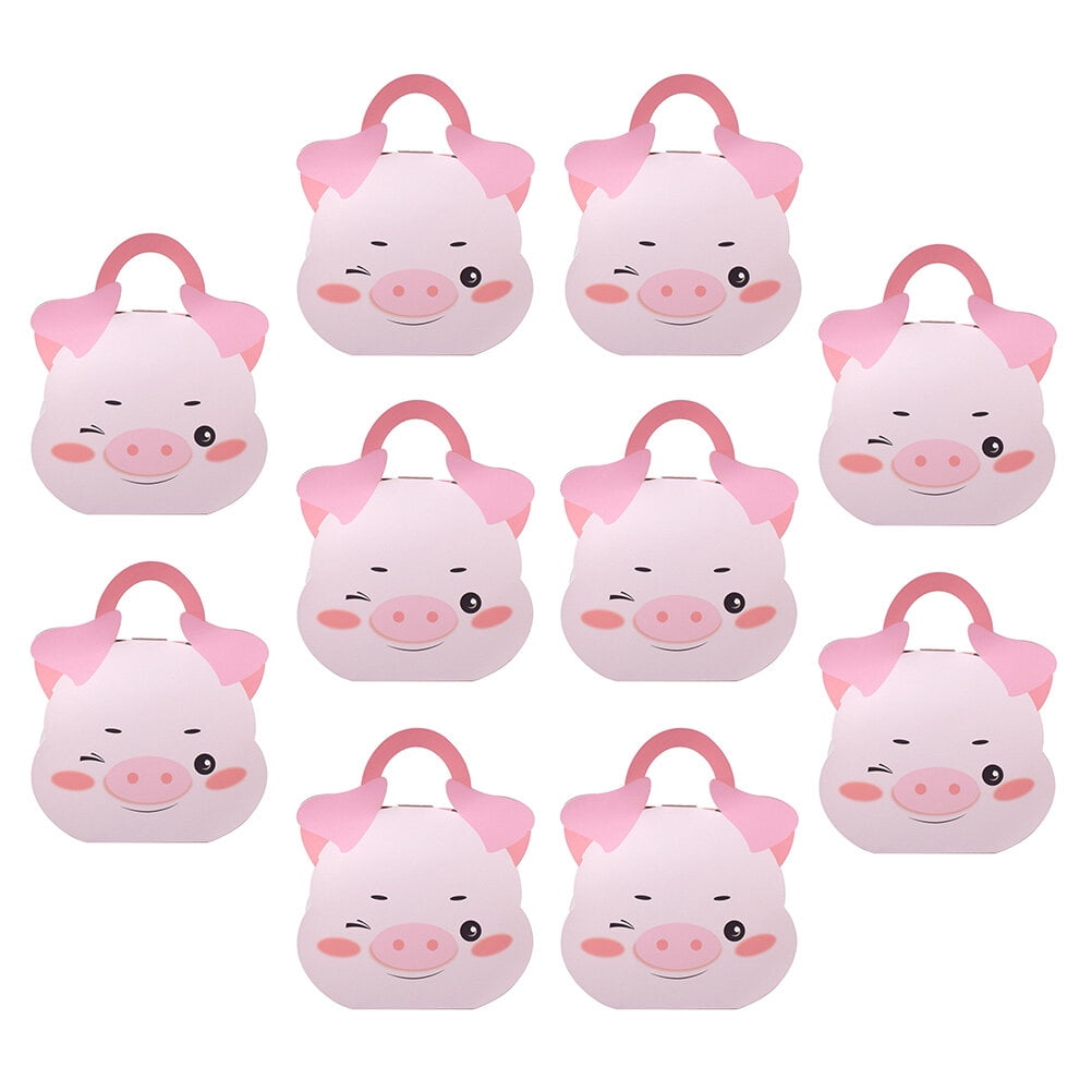 WHAMVOX 10Set Pink Pig Shape Paper Boxes For Candy Packaging At ...