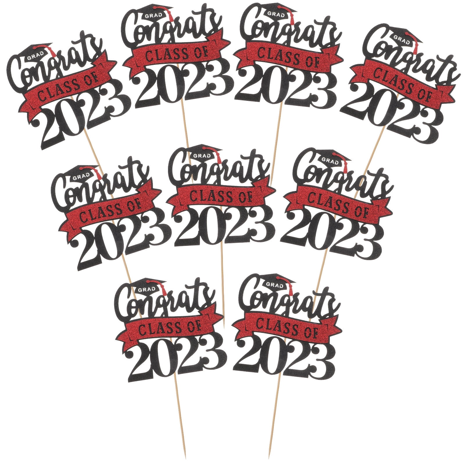 WHAMVOX 10pcs Class Of 2023 Congrats Grad Party Cake Picks Cupcake ...