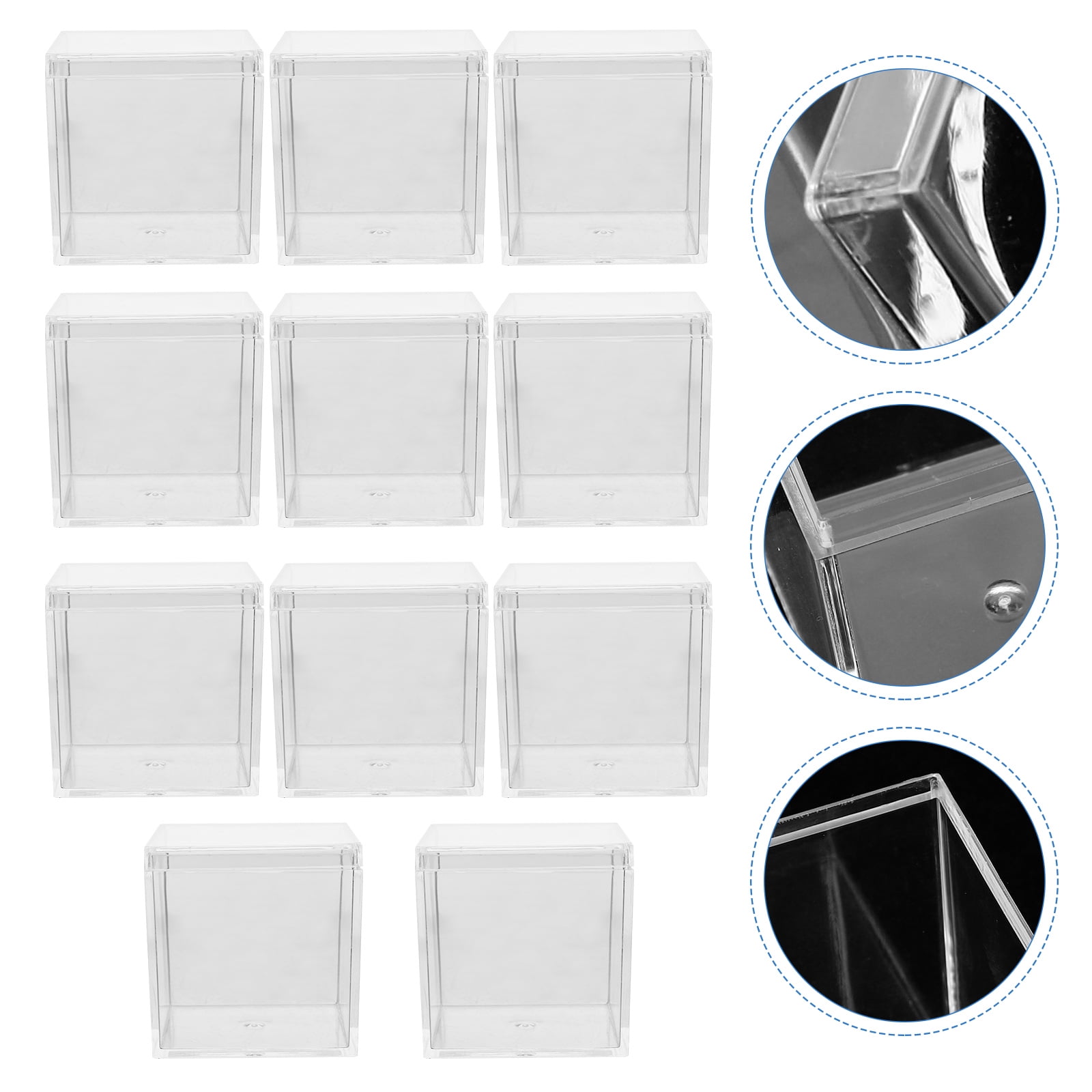 WHAMVOX 10pcs Clear Cube Box 5.5cm Mineral Sample Case Desktop Specimen ...