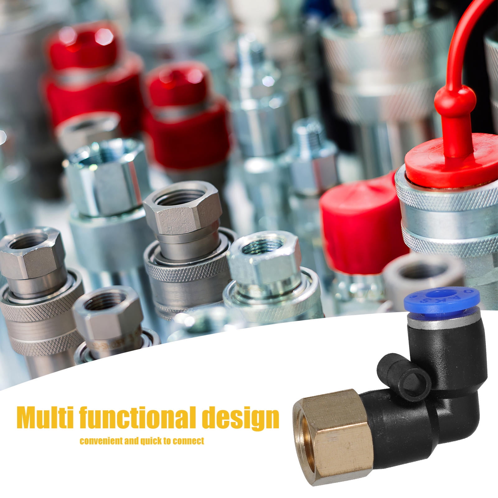 WHAMVOX 10pcs Elbow Air Piping Angled Air Tube Connector Push Fitting ...