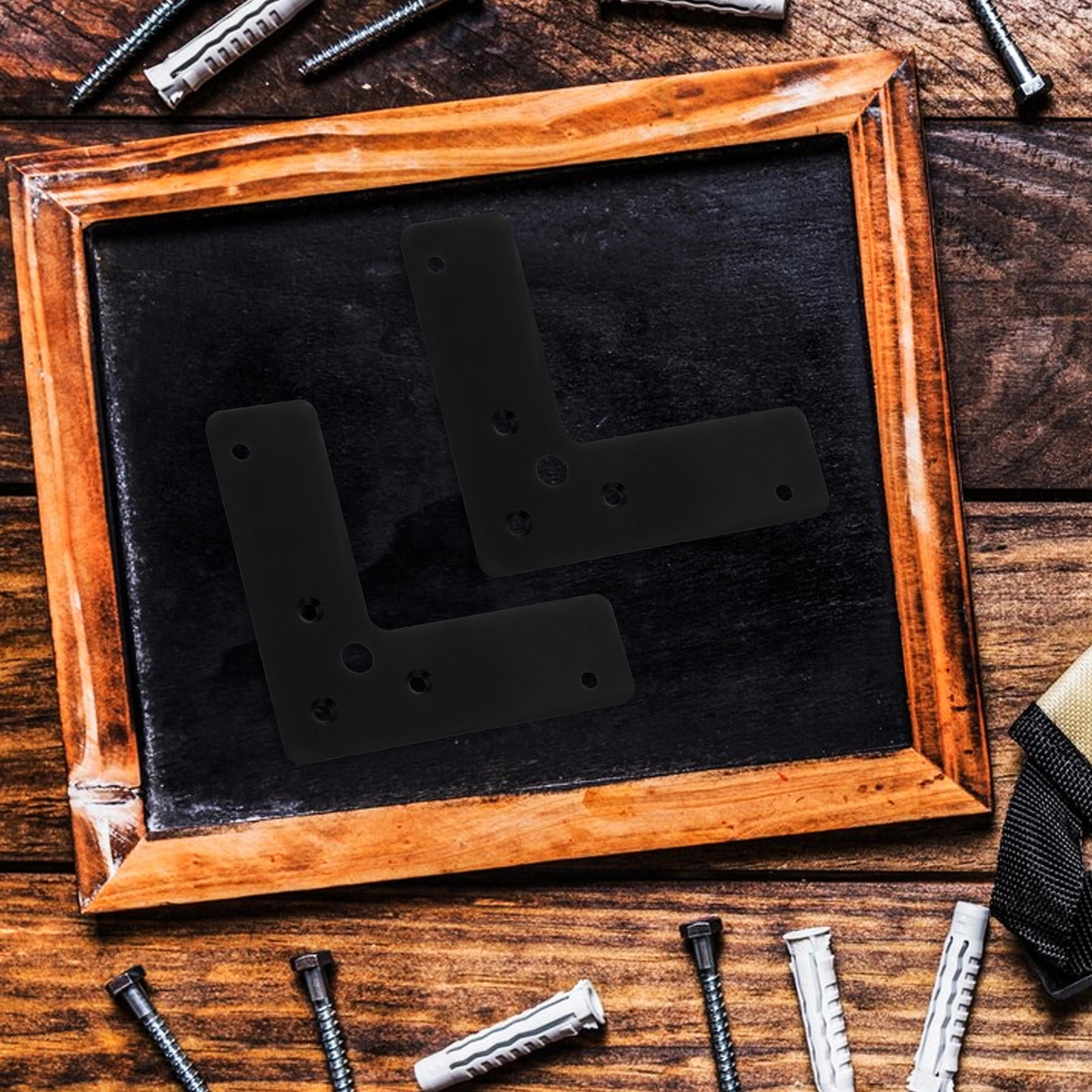 WHAMVOX 10pcs L Shape Flat Brackets Flat Corner Brace Stainless Steel L Shape Flat Brackets ...