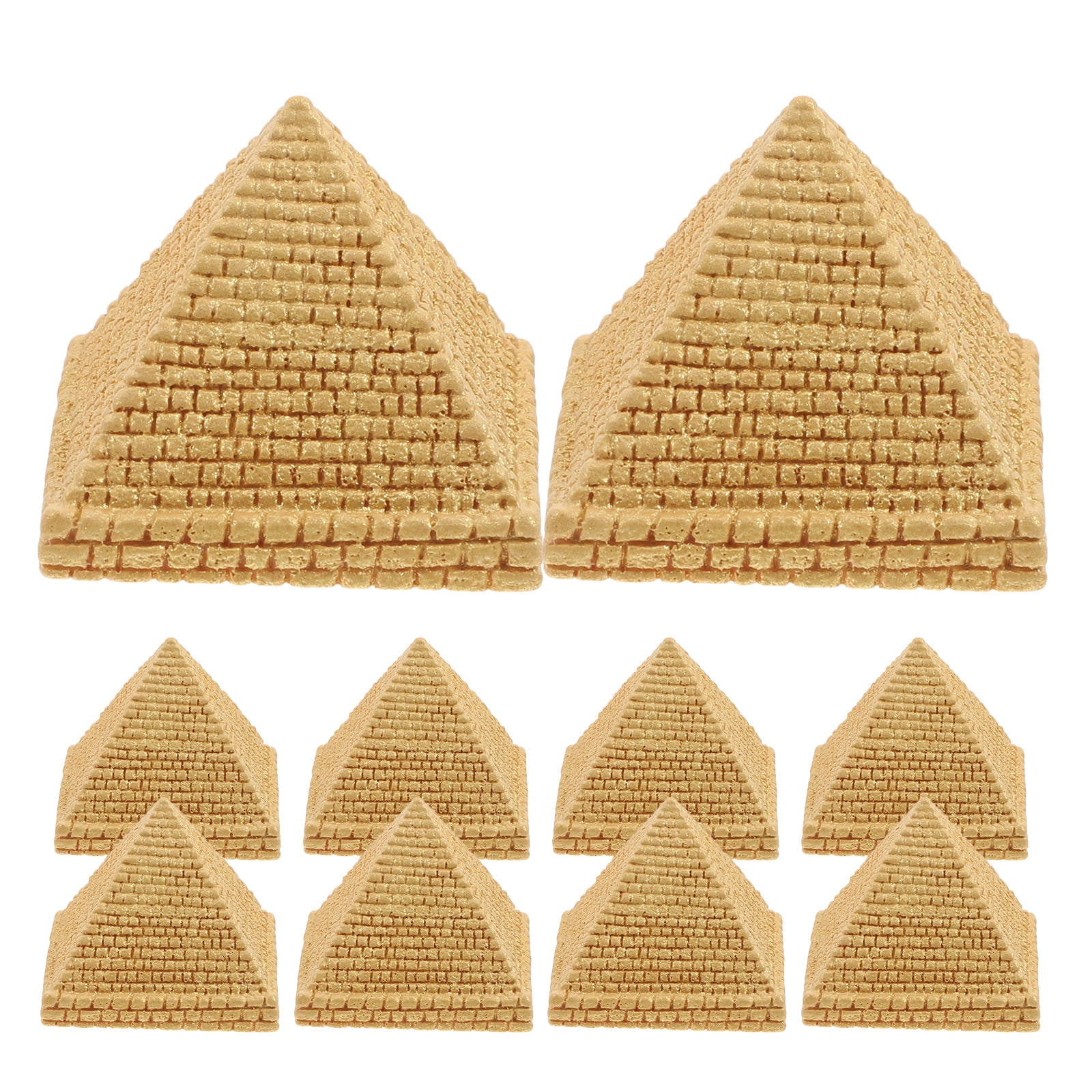 WHAMVOX 10pcs Mini Egyptian Pyramid Statue Mini Resin Pyramid Figurine ...