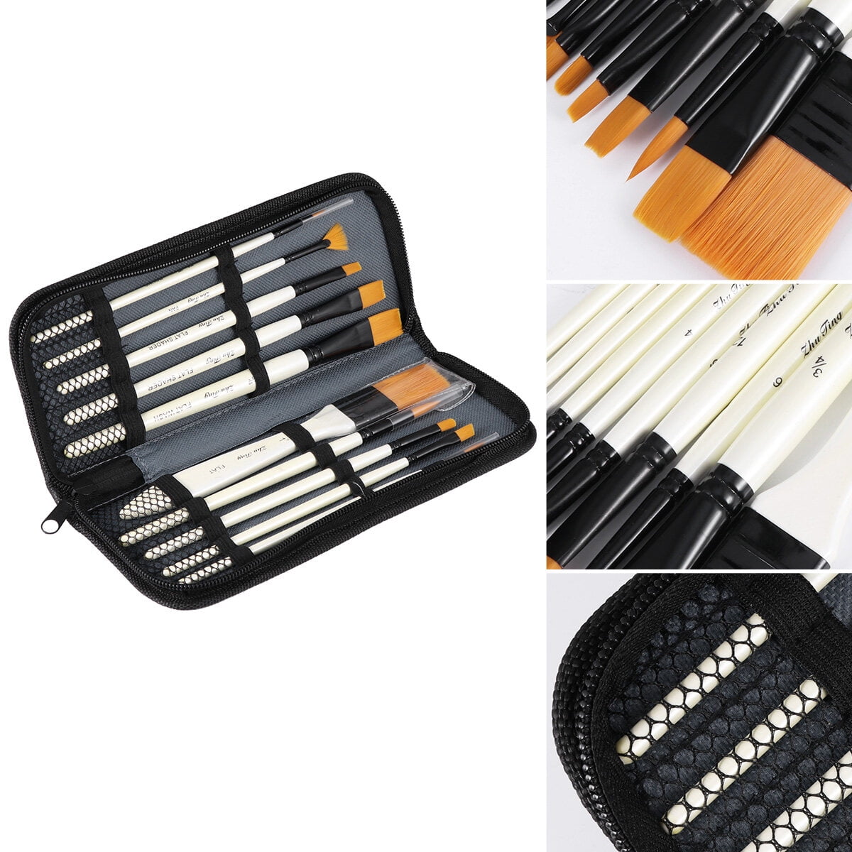 WHAMVOX 10pcs Nylon Painting and Drawing Set with Wooden Handles for ...